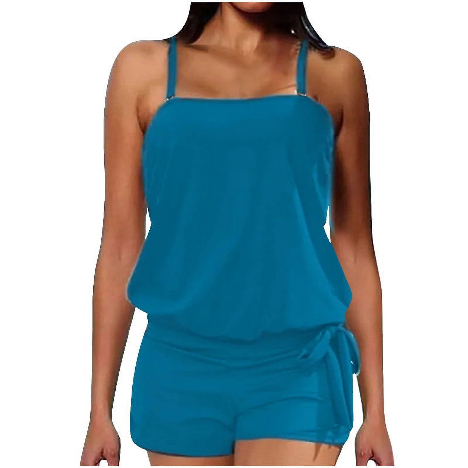 VBVC Women Vintage Tummy Control Two Piece Tankini Swimsuits Swimdress ...