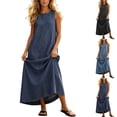 VBVC Women's Sleeveless Crew Neck Maxi Dress , Ladies' Lightweight ...