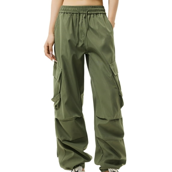 VBVC Women's Y2K Drawstring Cargo Pants,Ladies Lightweight Wide-Leg ...