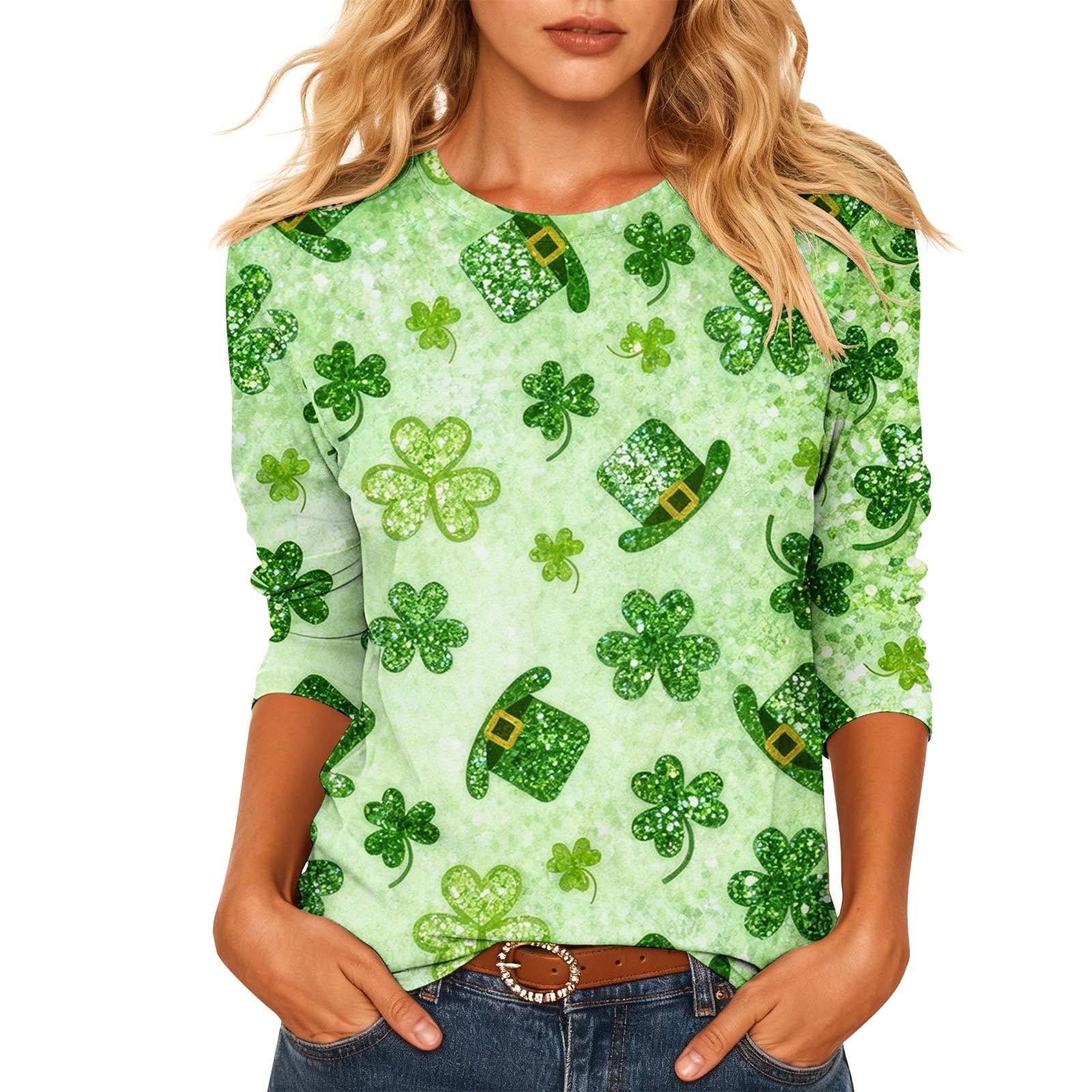 VBVC Women's and Women's Plus St.Patrick's Day Top,Ladies All-Over ...