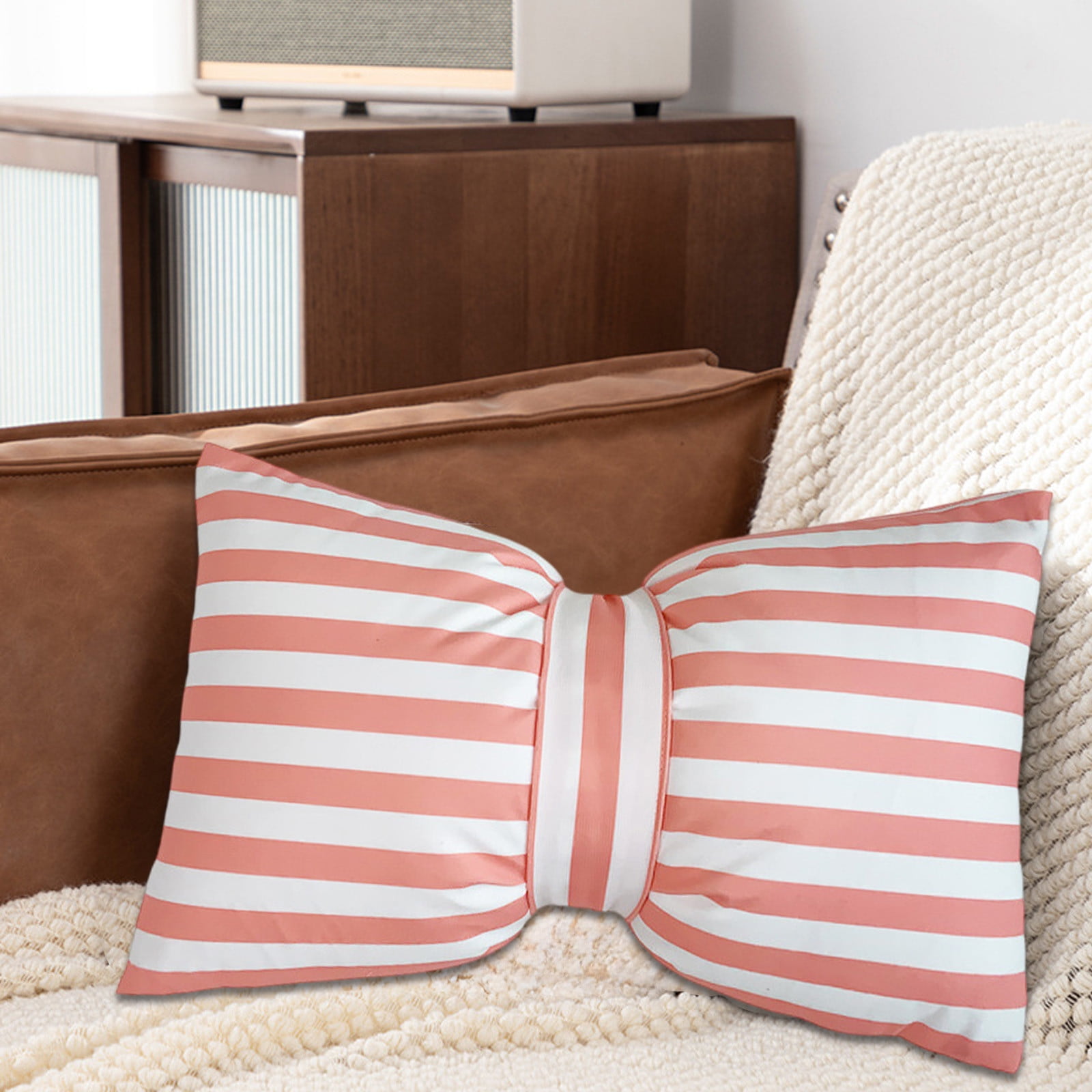 VBXAOE Luxurious Velvet Bow Pillow with Detachable and Customizable for ...