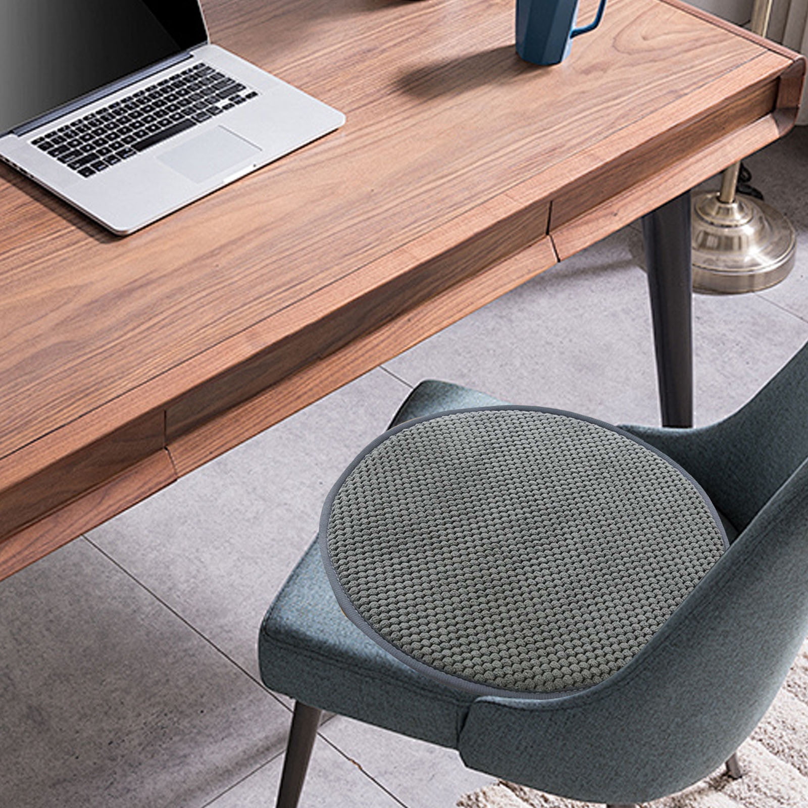 VBXAOE Memory Foam Round Stool Chair Cushion Thickening Flocked Seat Pad for Enhanced Comfort ...