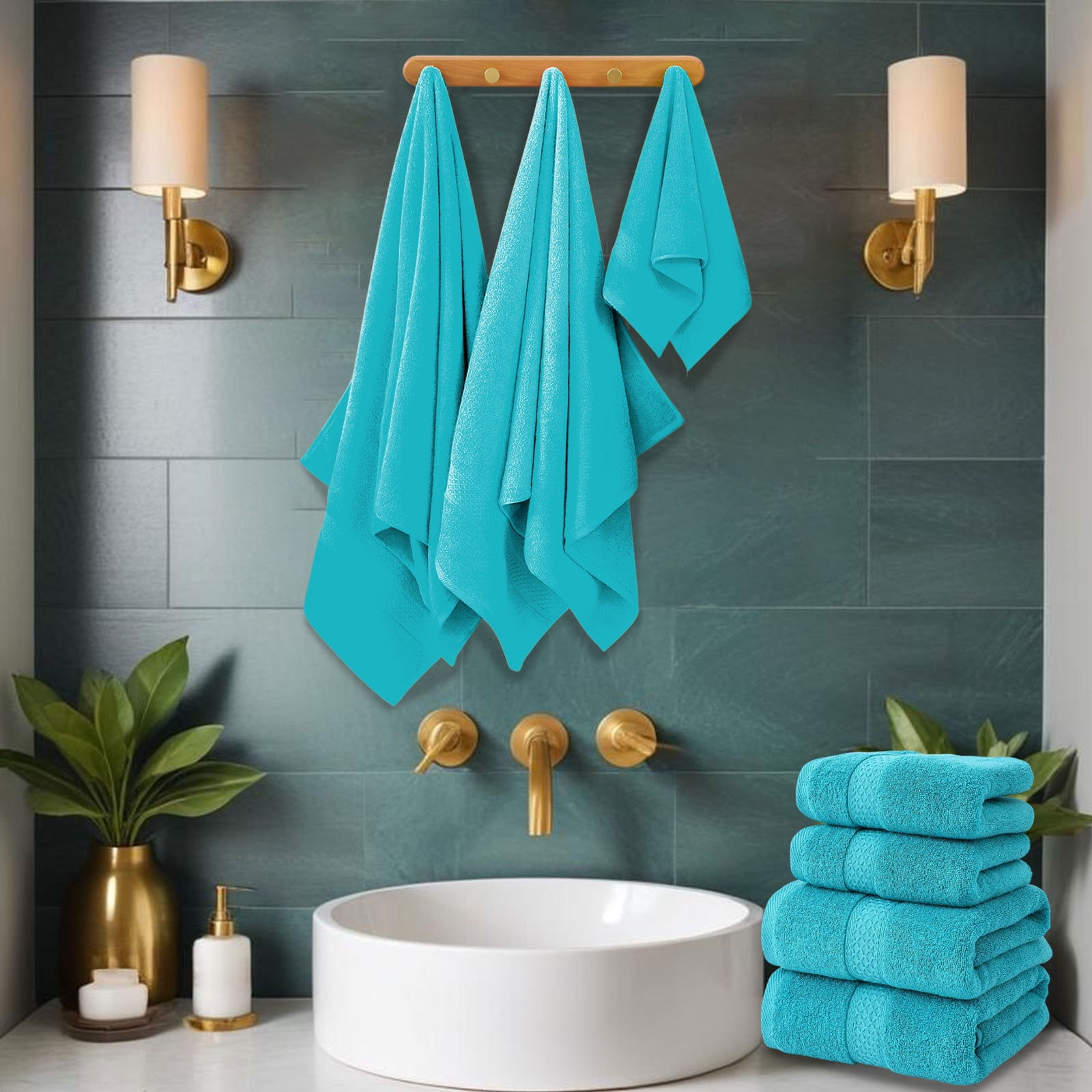 VBXAOE Soft and Absorbent Plain Towel Gift Set for Home and Spa Suit ...