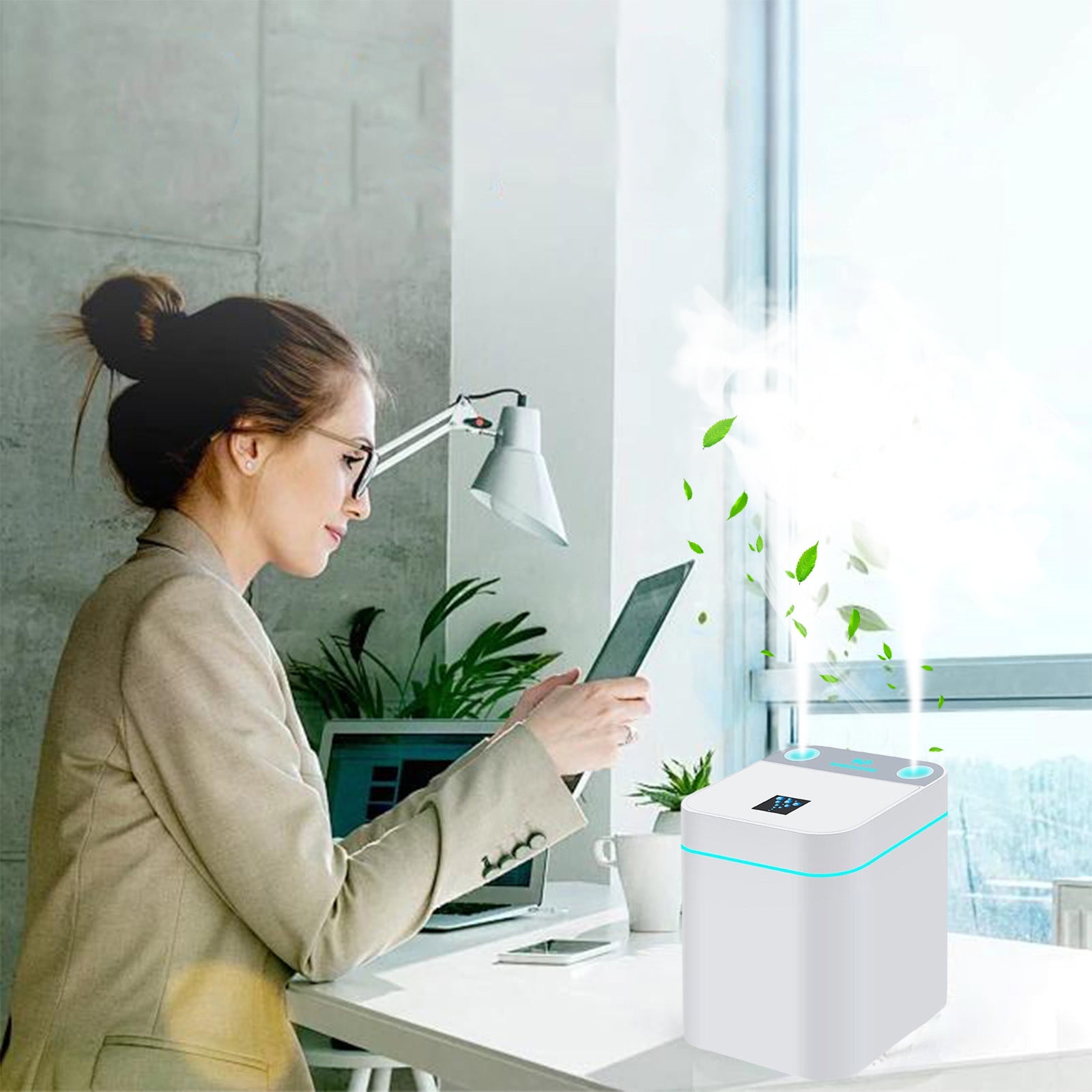 VBXOAE 0.92 Gallon Dual Nozzle USB Humidifier with LED Lights for ...