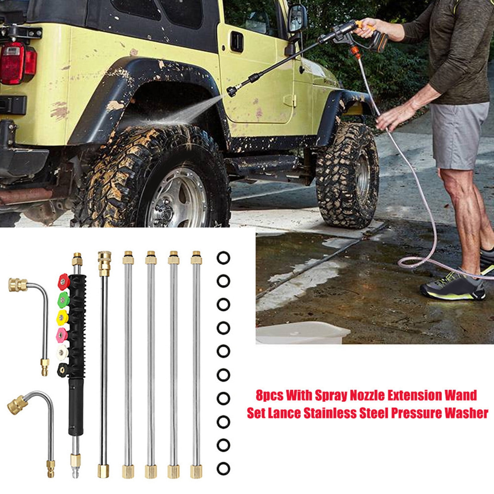 VBXOAE 4000 PSI High Pressure Retractable Wand Set-8-Piece Kit for ...