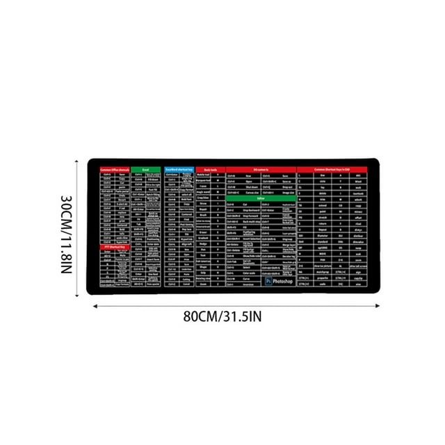 VBXOAE 4mm Thick Super Large Keyboard Pad with Office Software ...