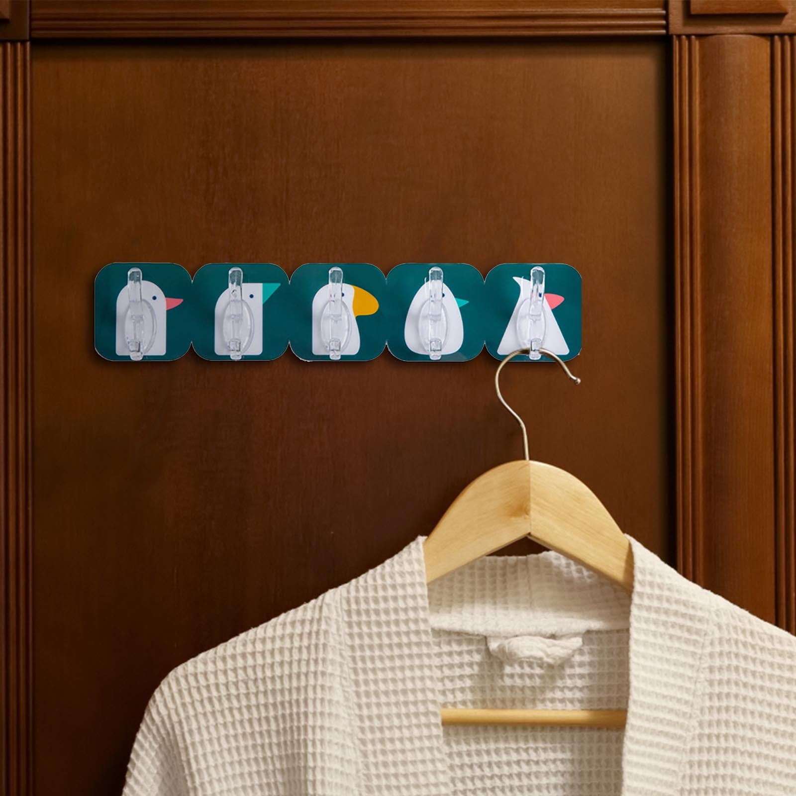 VBXOAE 6 Pack Strong Adhesive Wall Hooks Heavy Duty No Drill ...