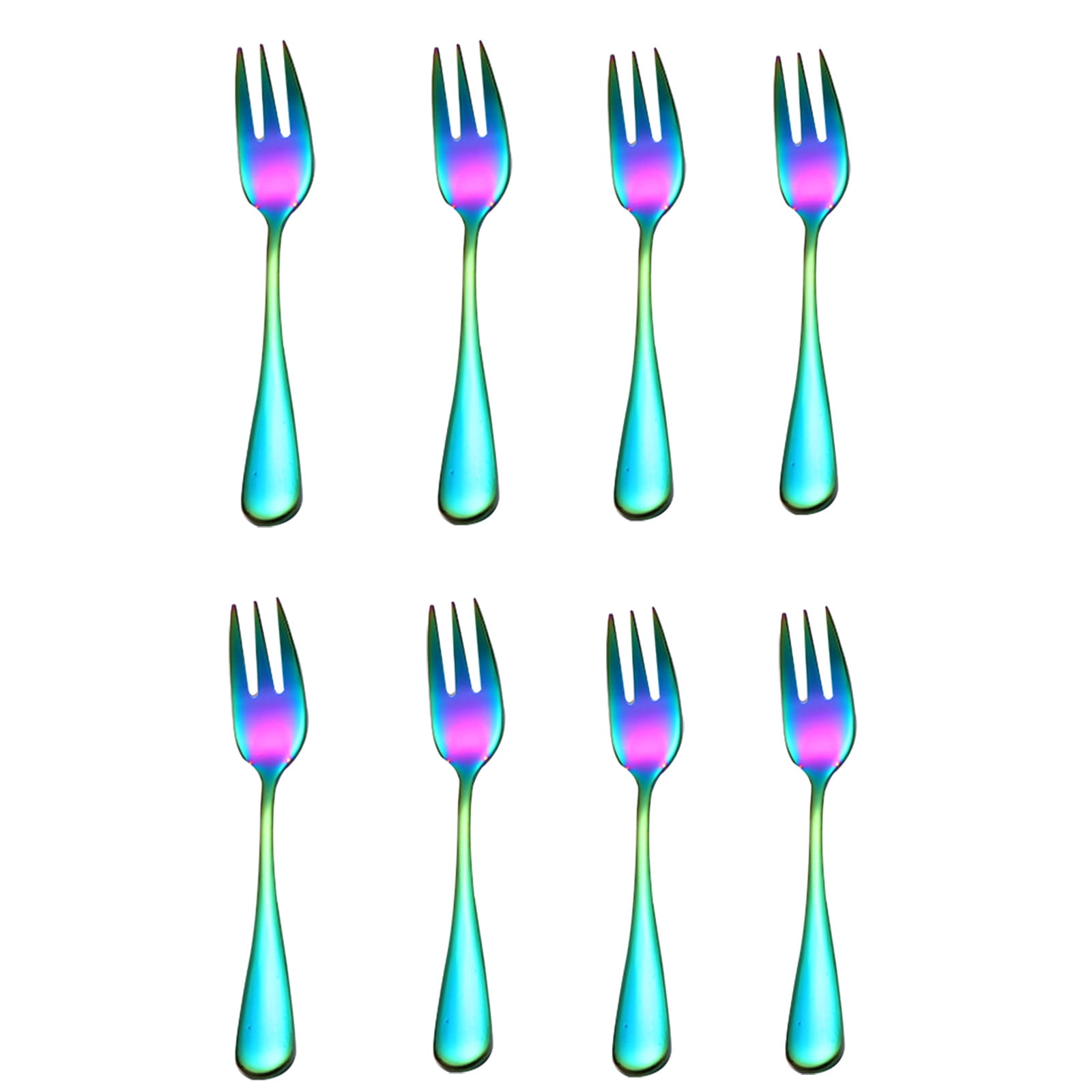 VBXOAE 8PC Colorful Stainless Steel Forks Set Dessert Forks for Fruit ...