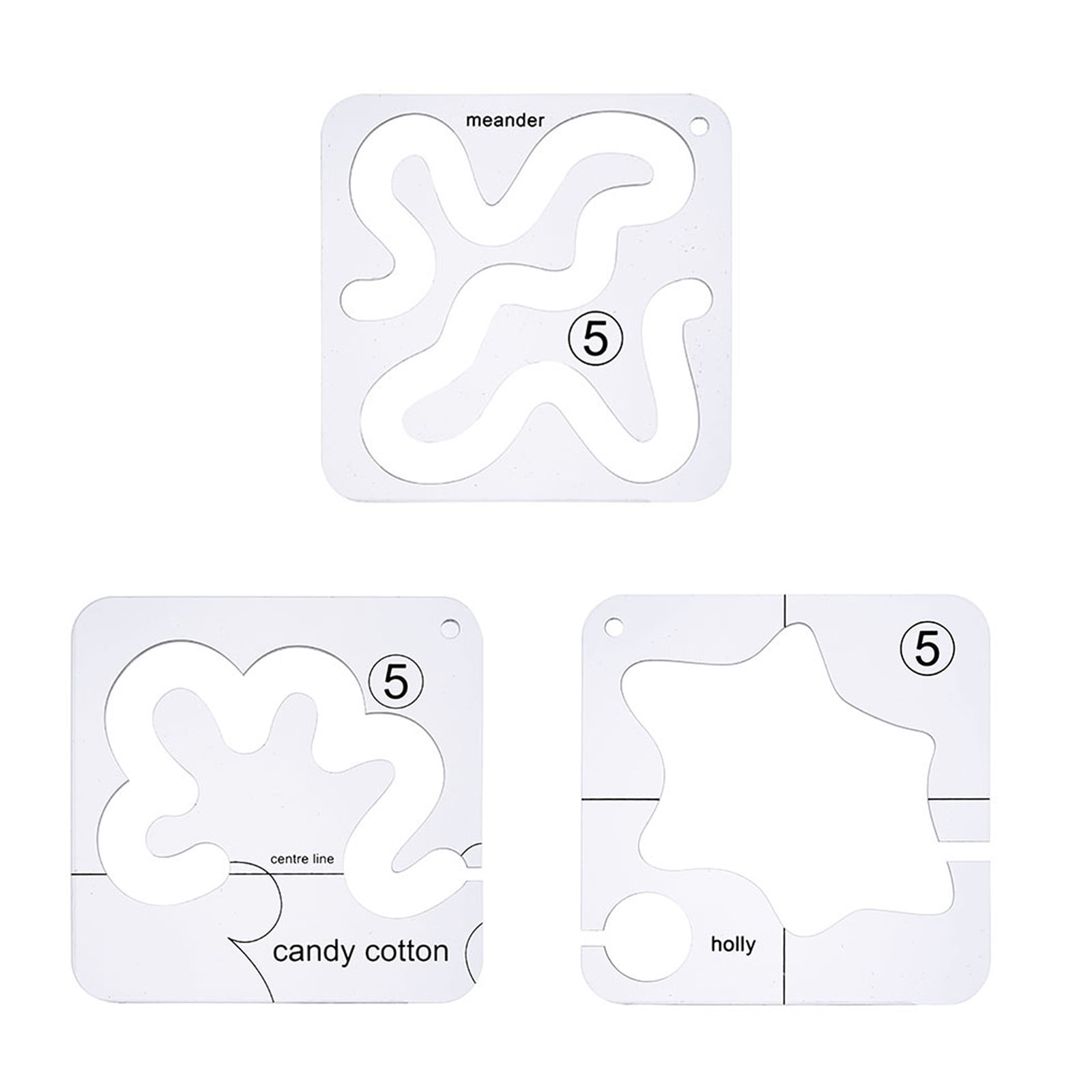 VBXOAE Acrylic Sewing Patchwork Ruler Set-3 Special-Shaped TemPlates ...