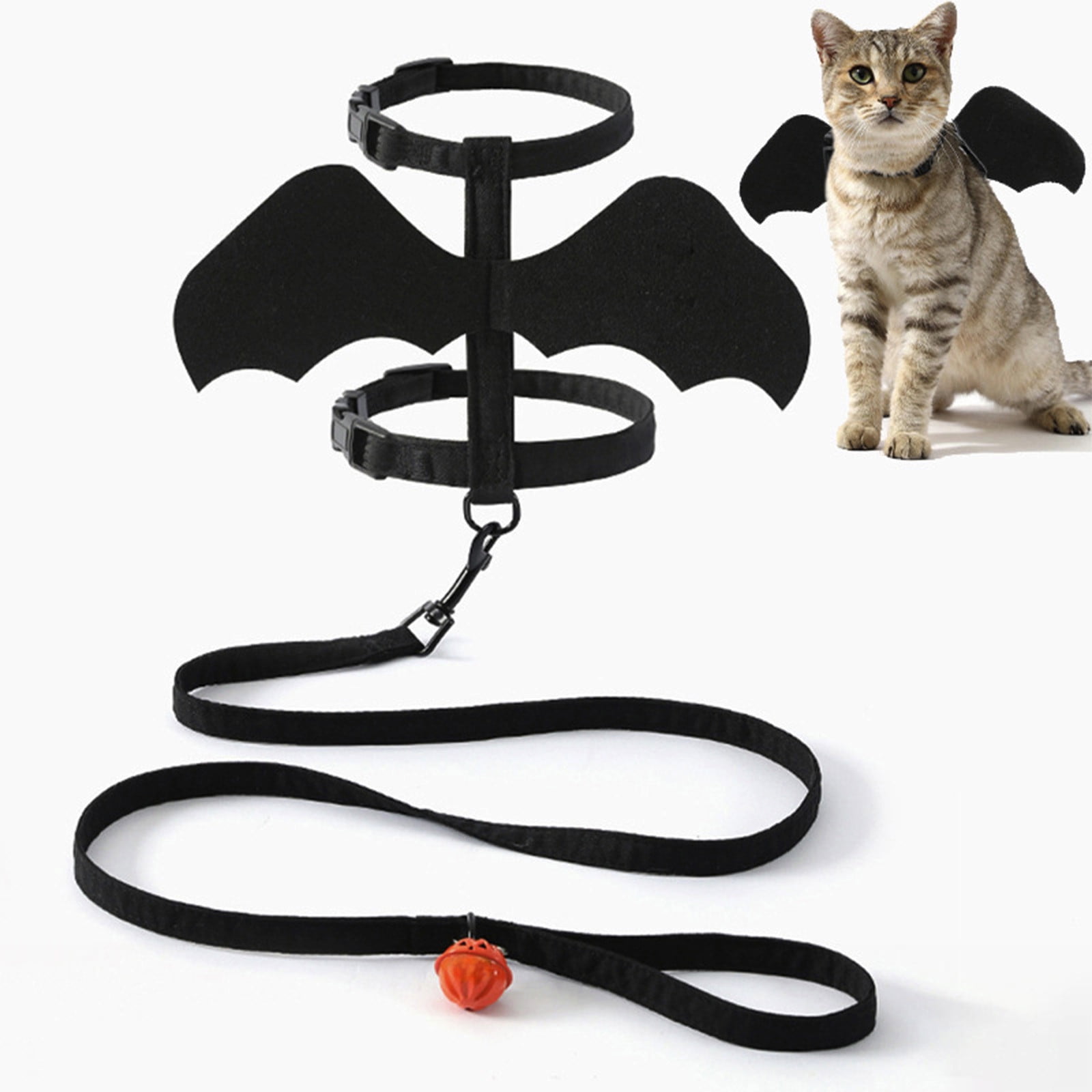 VBXOAE Adjustable Bat Wings Pet Costume and Leash Set for Cats Small ...