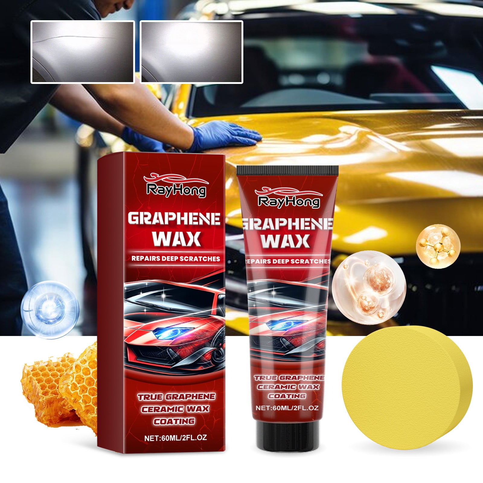 VBXOAE Advanced Car Scratch Removal Wax Kit with Multi Purpose Cleaner ...