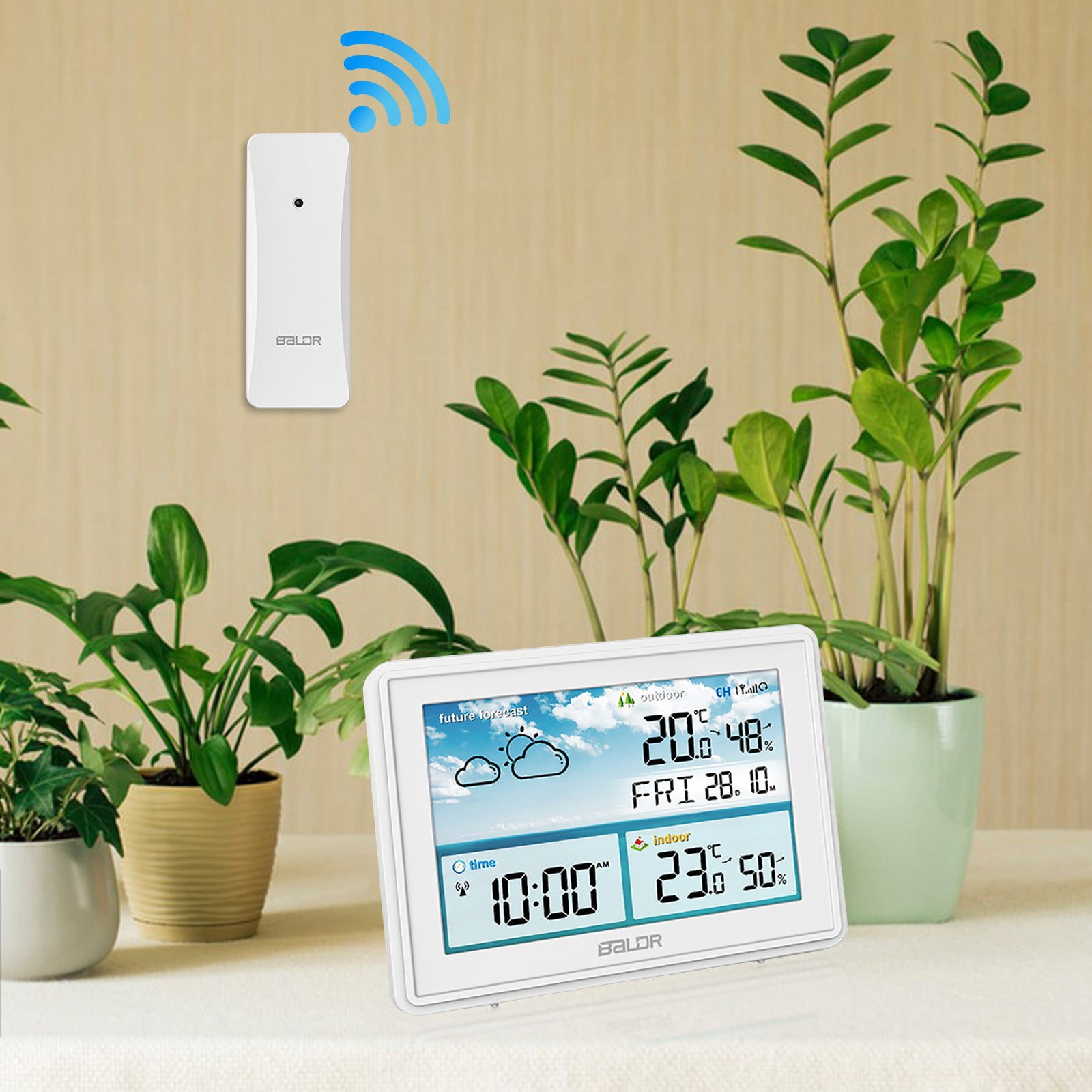 VBXOAE Advanced Digital Weather Clock with Temperature,Humidity,,Alerts ...