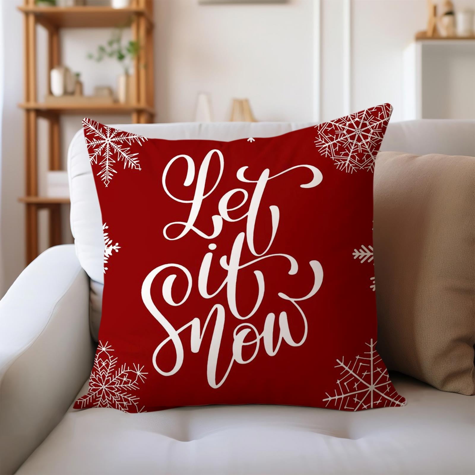 VBXOAE Christmas Pillow Covers Decoration,Farmhouse Red Christmas ...
