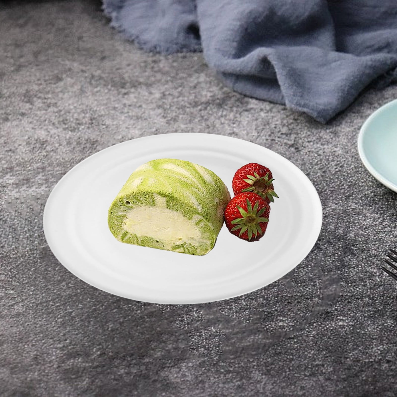 VBXOAE Disposable Round Pulp Molded Party Plates Set of 10 Stable Heat ...