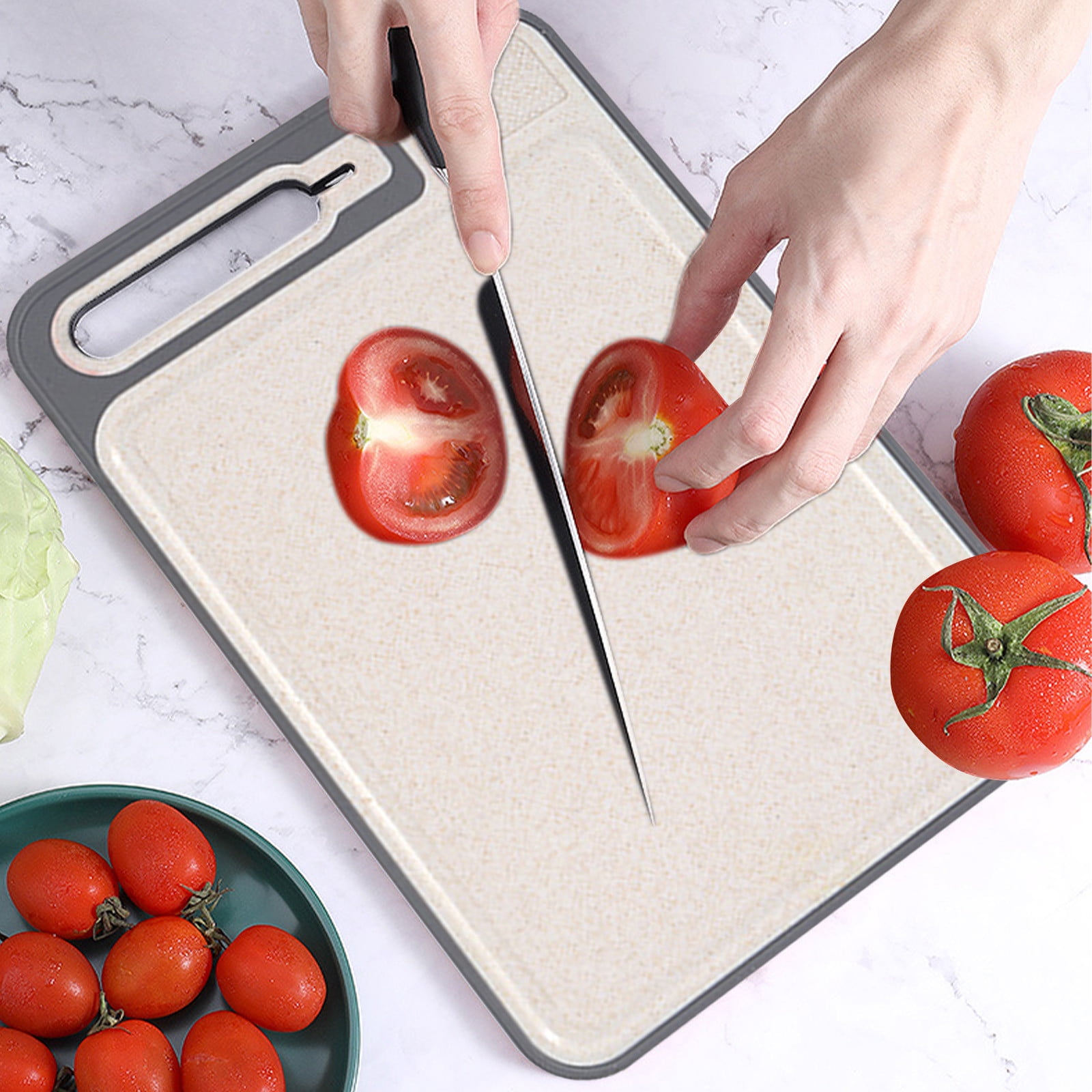 VBXOAE Double Sided Multifunctional Cutting Board with Knife Sharpener ...