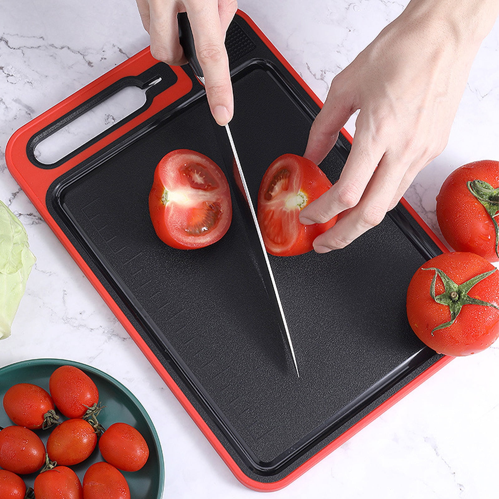 VBXOAE Double Sided Multifunctional Cutting Board with Knife Sharpener ...