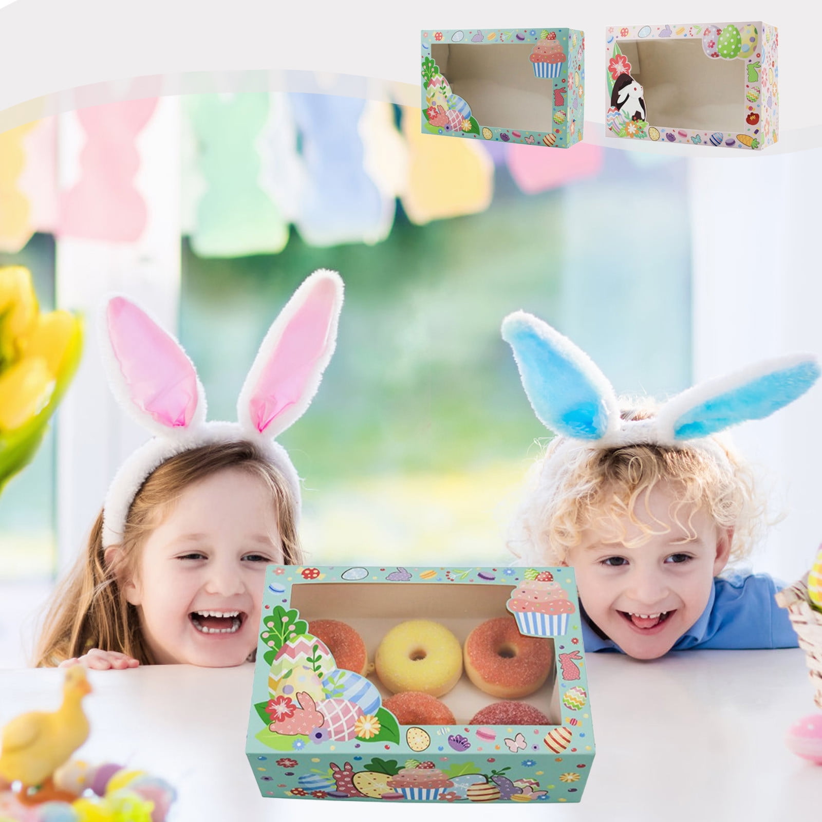 VBXOAE Easter Bunny Snack Box Candy Box with Window for Easter Party ...