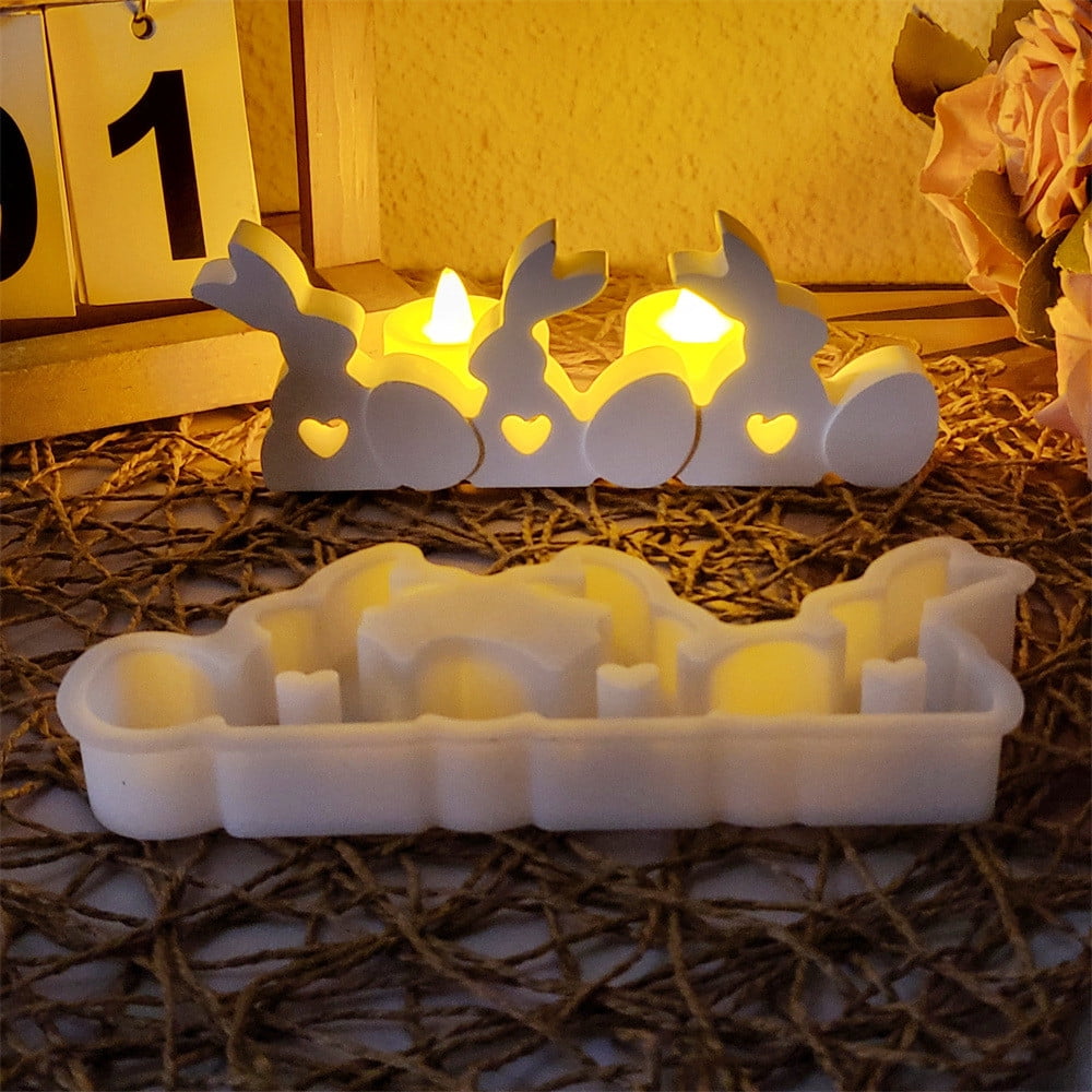 VBXOAE Easter Bunny and Egg Gypsum Moulds for DIY Crafts Reusable Non ...