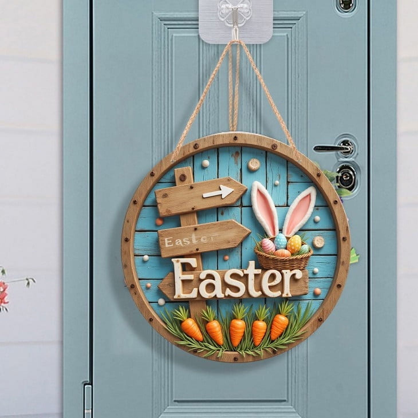 VBXOAE Easter Door Hanger Festive Wooden Welcome Sign for Home Office ...