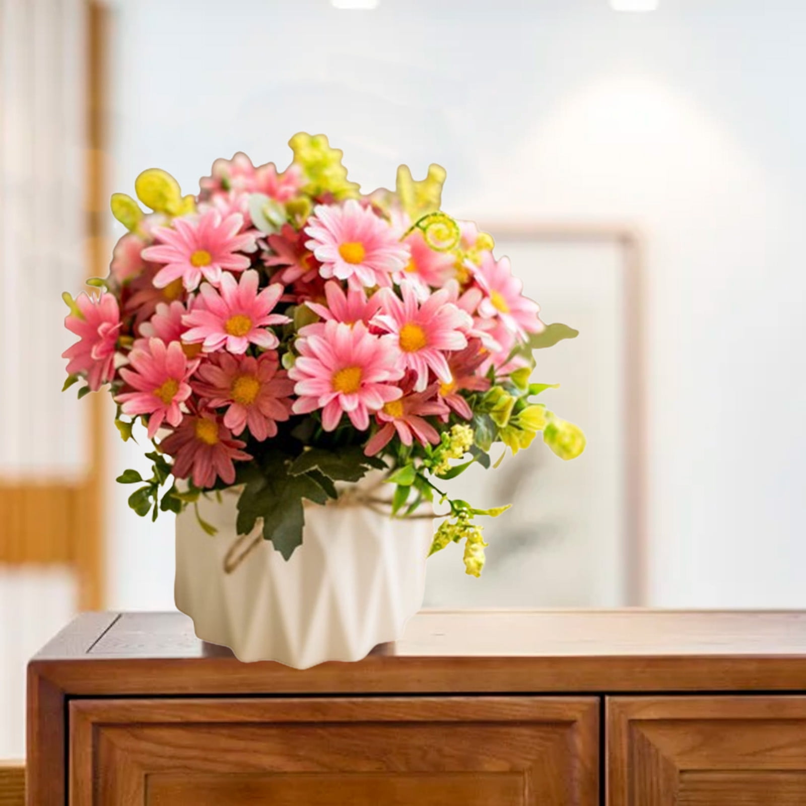 VBXOAE Elegant Artificial Flower Set in Ceramic Vase for Home and ...
