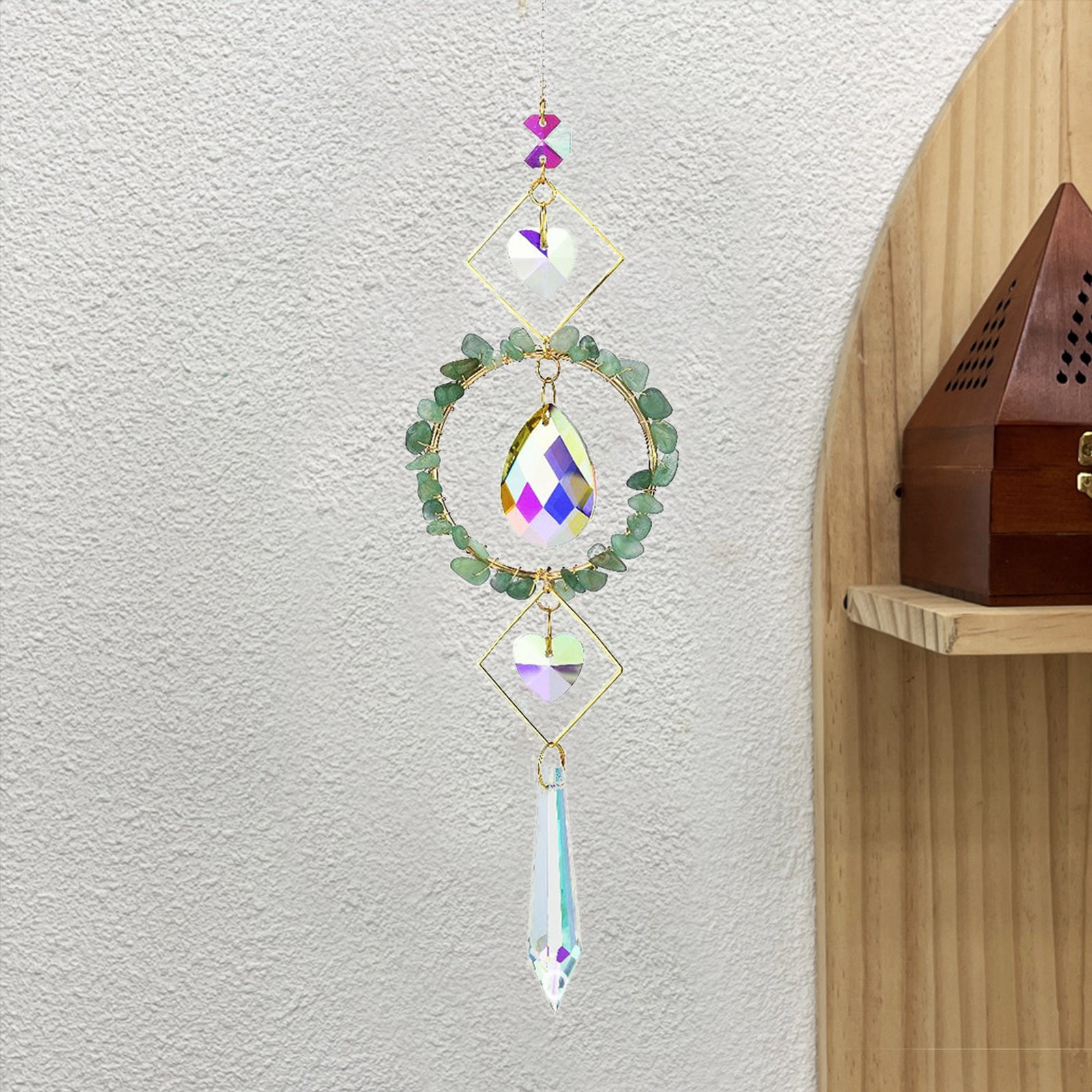VBXOAE Elegant Crystal Suncatcher Wind Chime Pendant with Craftsmanship ...