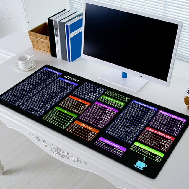 VBXOAE English Shortcut Keys Mouse Pad-Extra Large Office Keyboard and ...