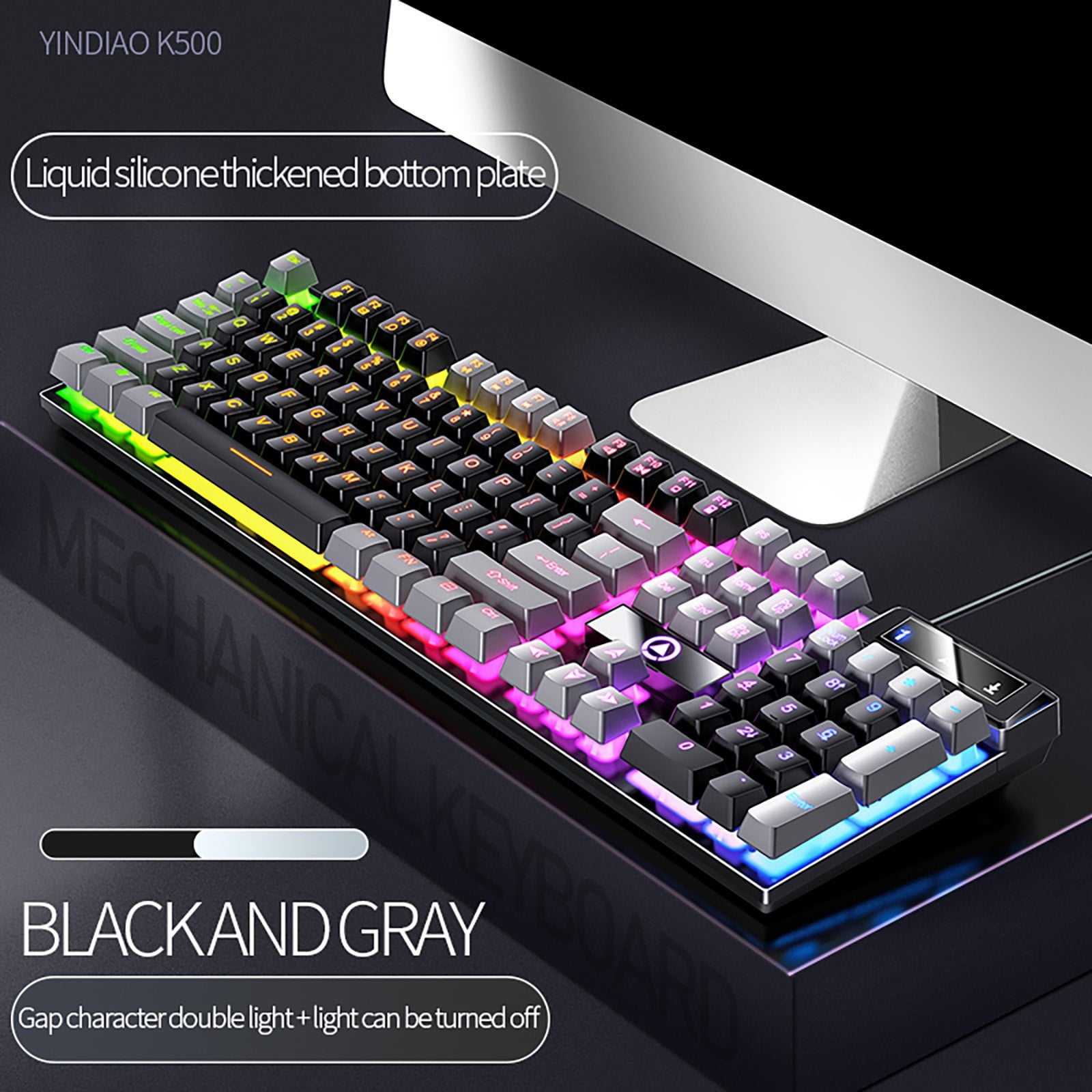 VBXOAE Ergonomic USB Wired Gaming Keyboard-Full-Sized Mechanical ...