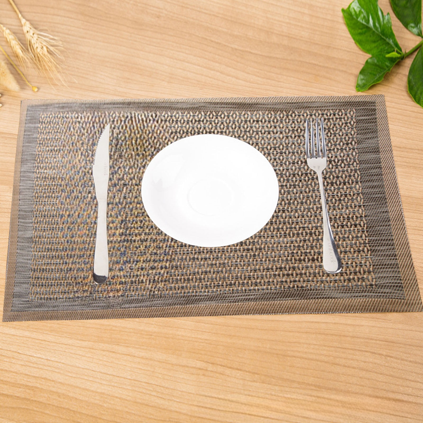 VBXOAE European Japanese Style PVC Rectangular Placemat Obliterate Mat ...