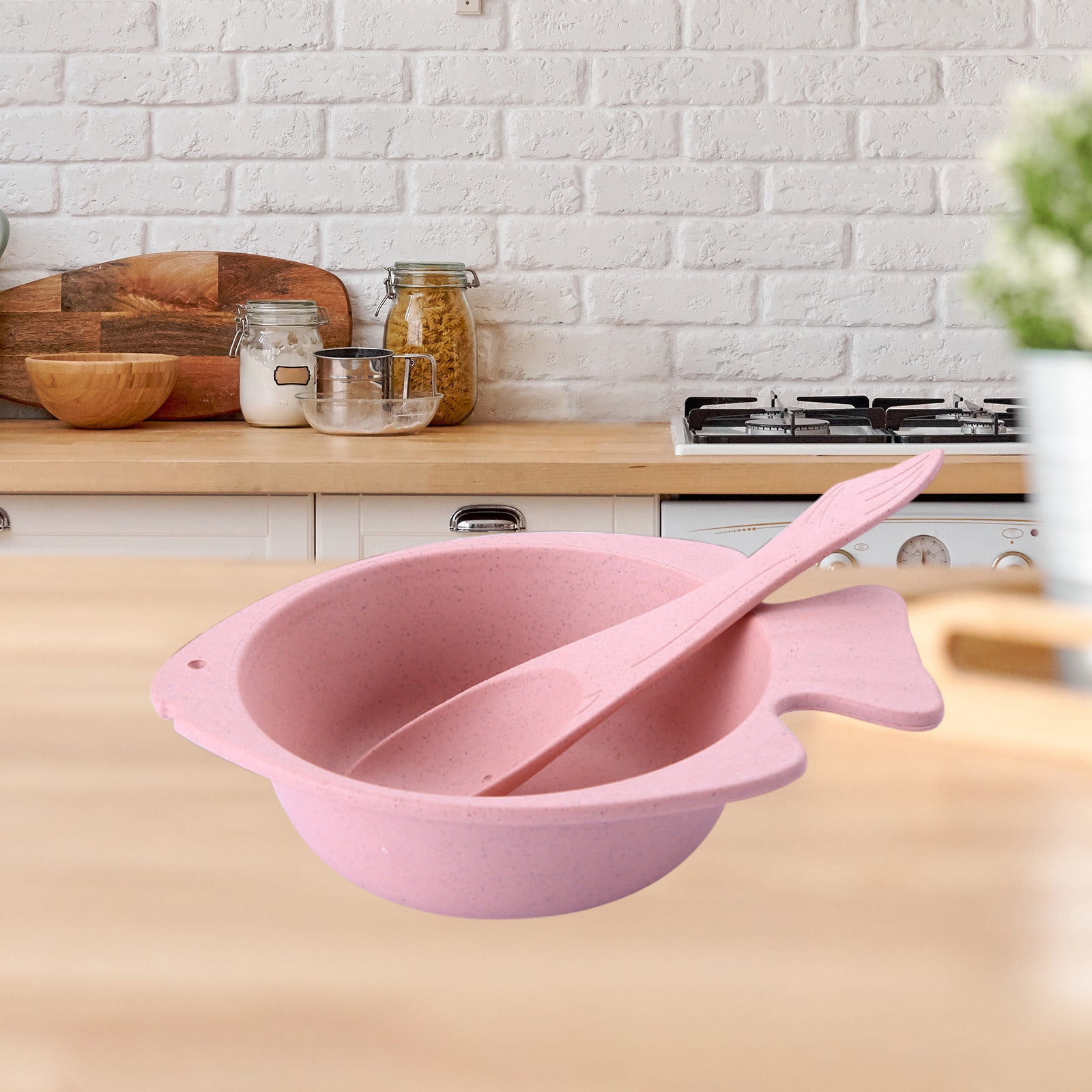 VBXOAE Fish Shaped Tableware Set with Spoon Stable and Easy to Clean ...