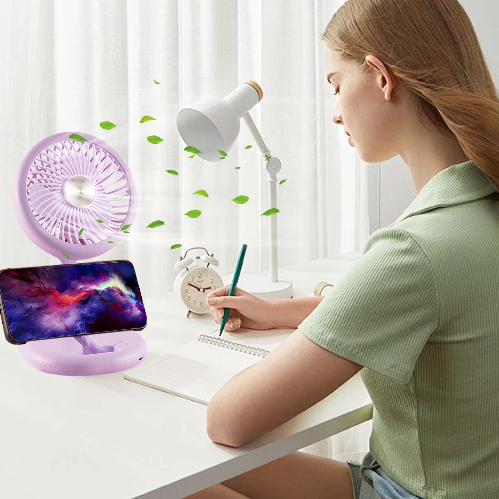 VBXOAE Foldable USB Rechargeable Handheld Small Fan with Cell Phone ...