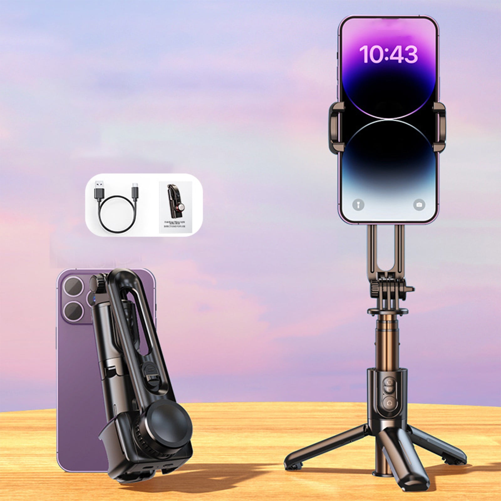 VBXOAE Handheld Gimbal Stabilizer Selfie Stick with Advanced Reduction ...