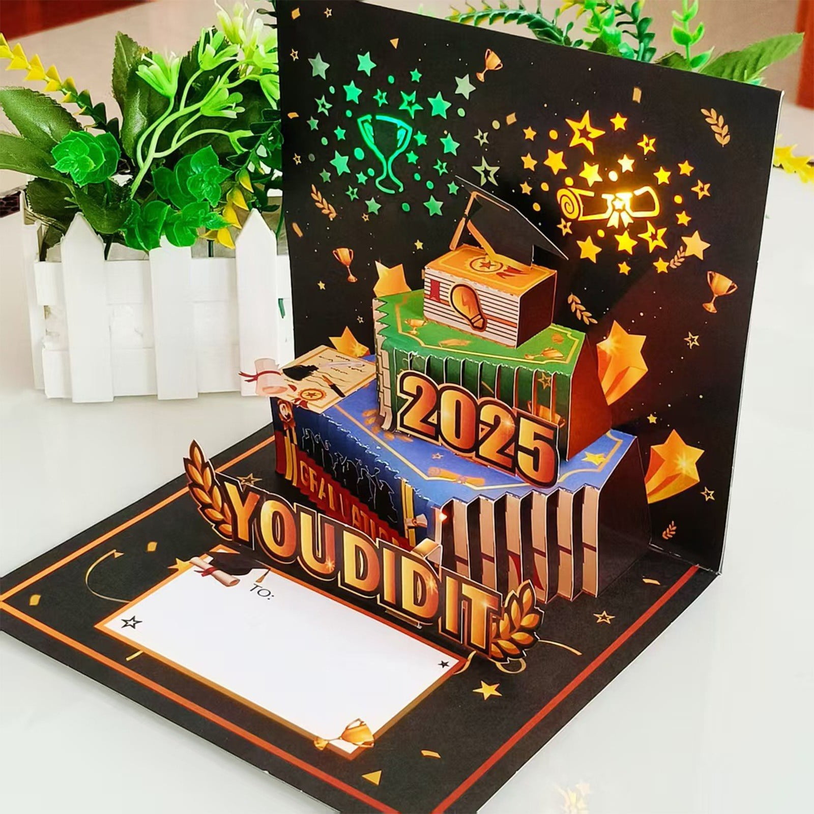 VBXOAE Handwritten Graduation Greeting Card with Music and Lights ...