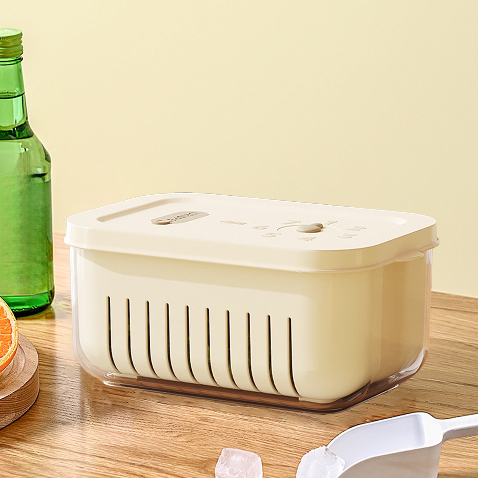 VBXOAE Kitchen Timer Double Layer Fresh Keeping Storage Basin with ...