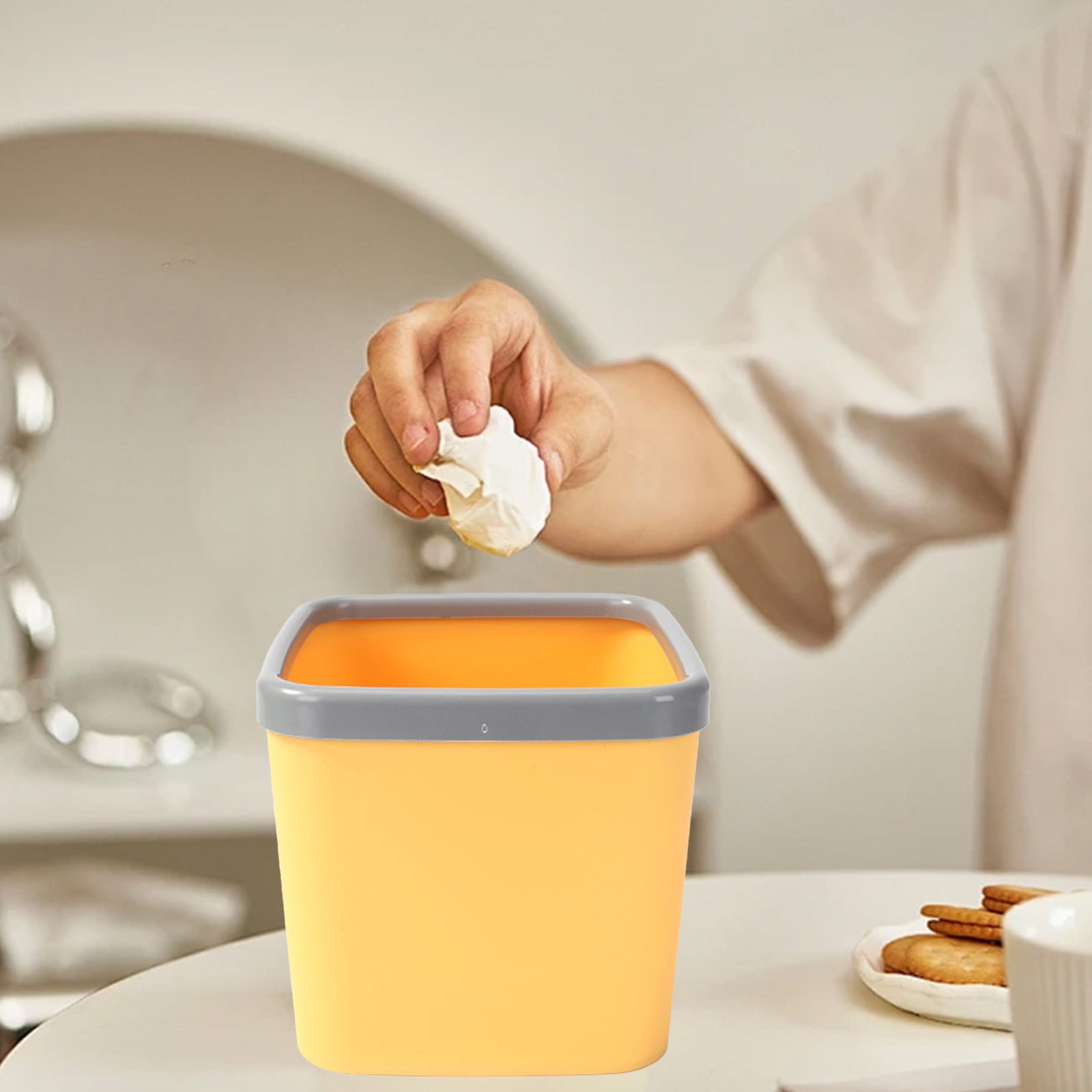 VBXOAE Large Capacity Push Press Trash Can with Lid Vehicle Trash Cans ...