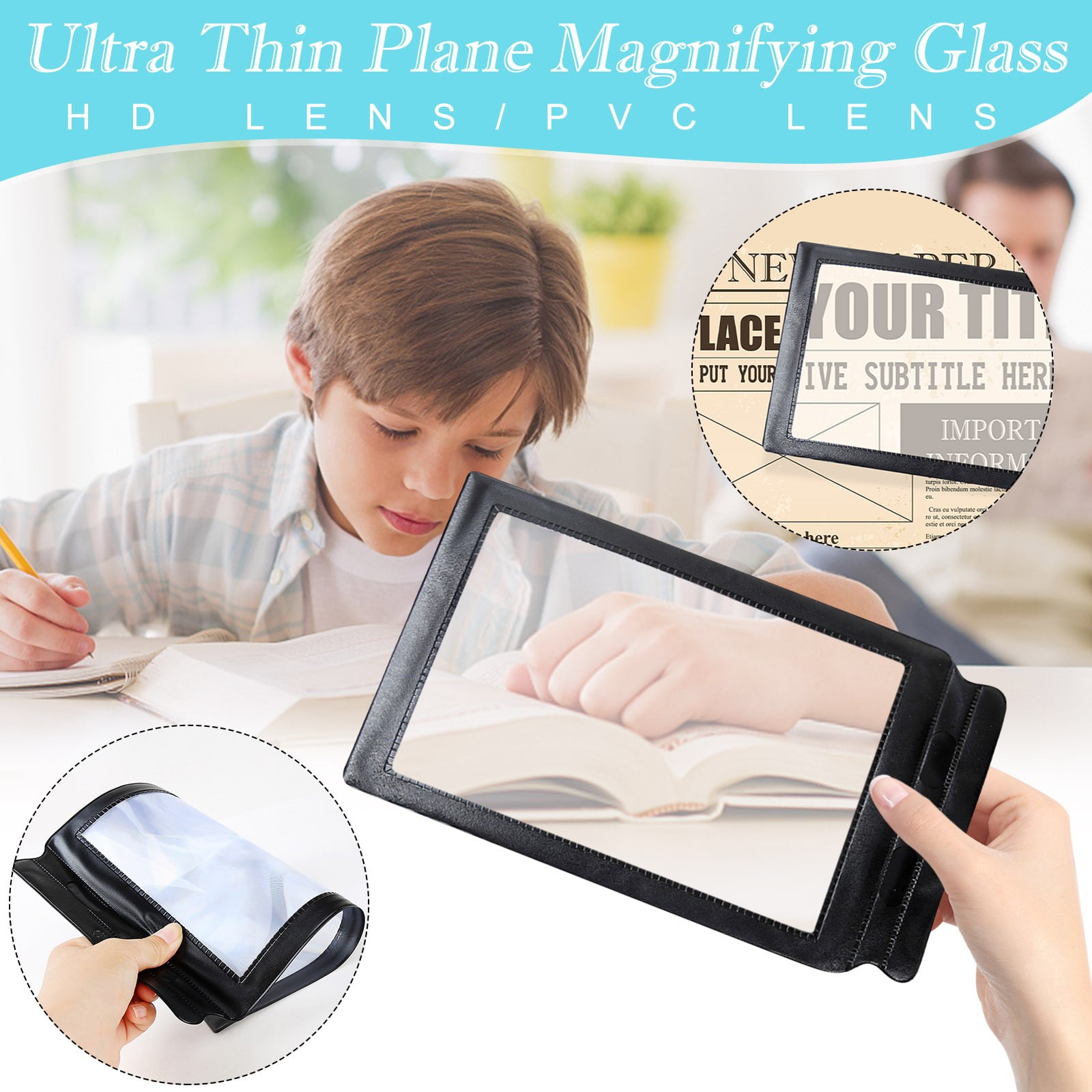 VBXOAE Large Sheet Magnifier Glass Reading Aid Fresnel Lens with ...