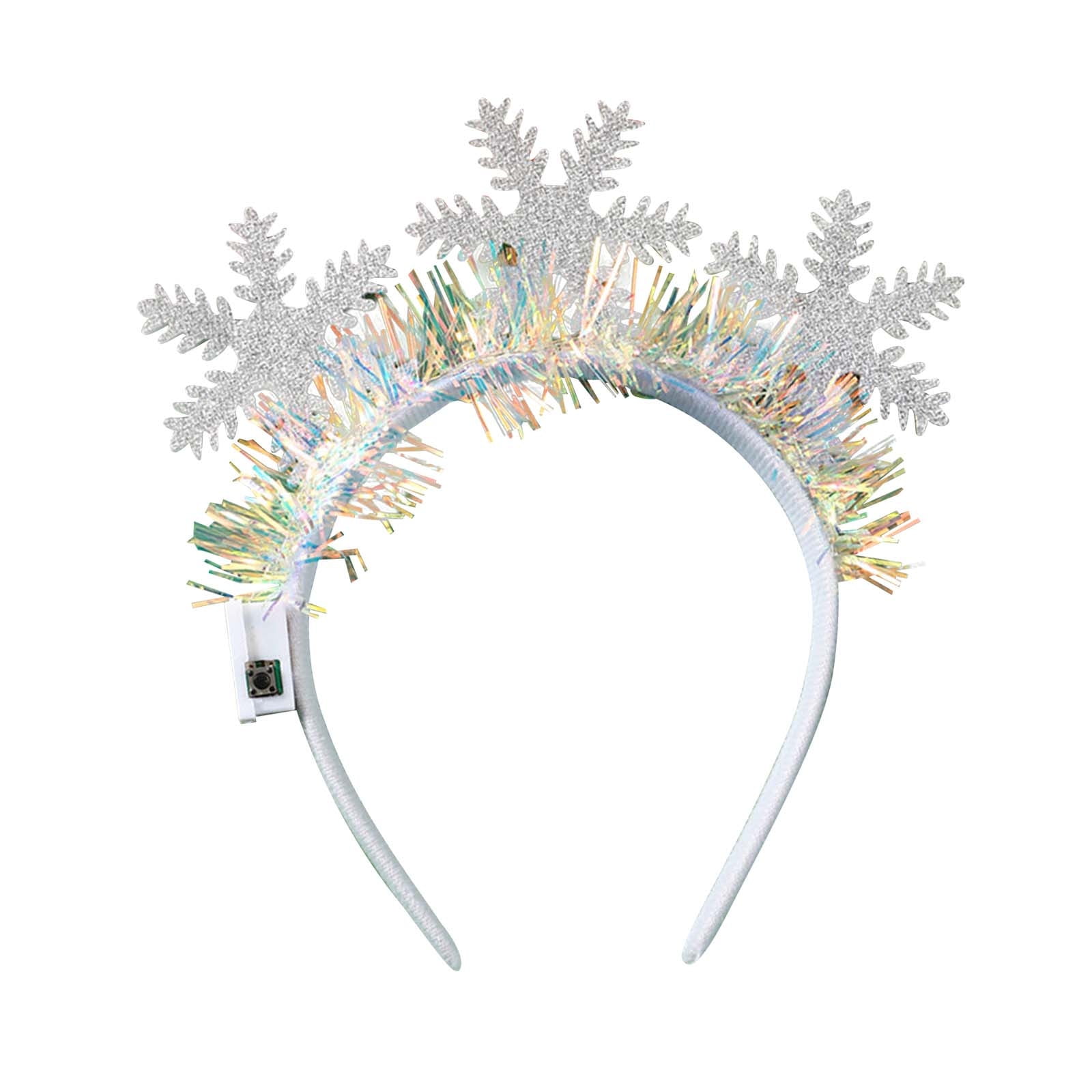 VBXOAE Light Up Christmas Headbands Tree Stars LED Hair Hoop Glow Xmas ...