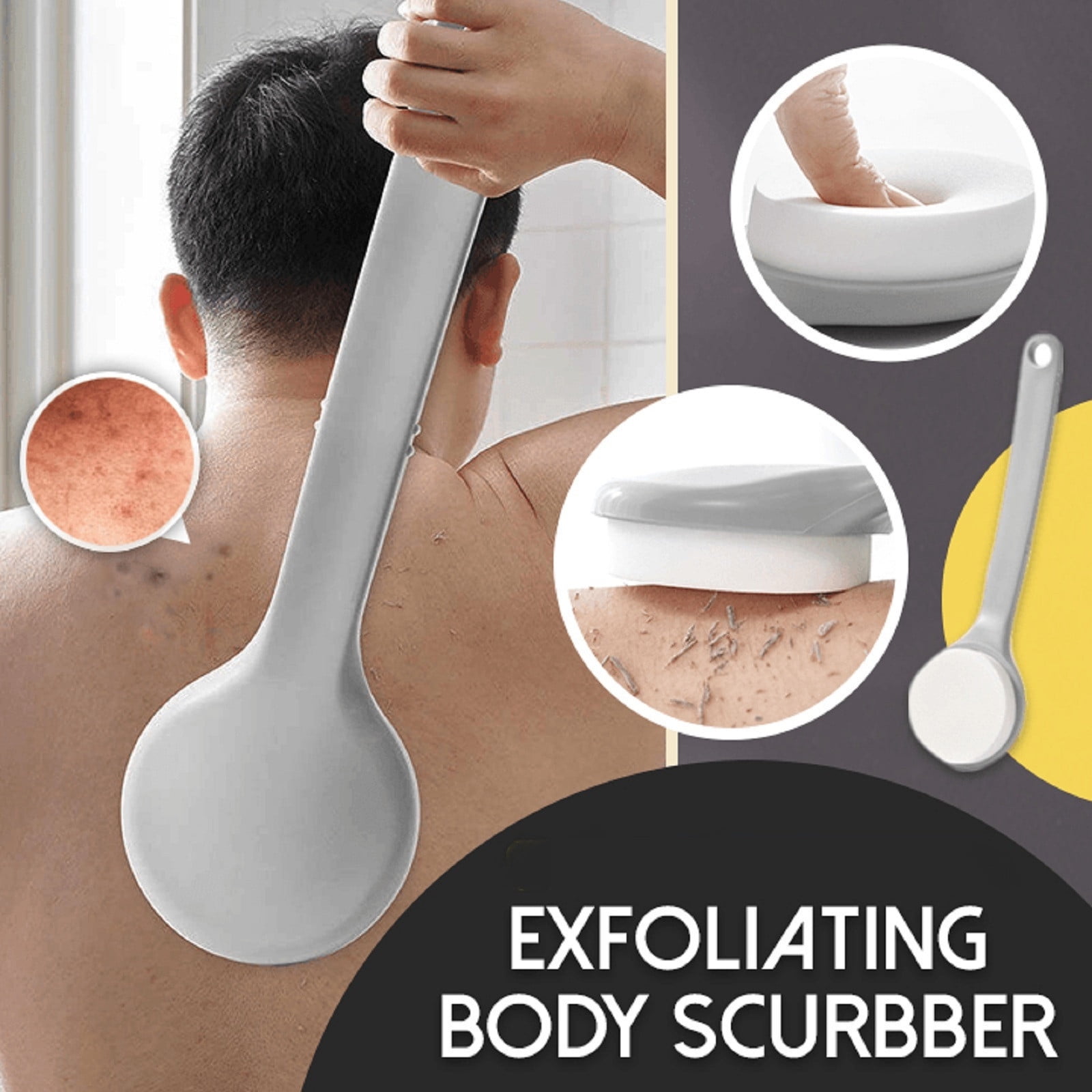 VBXOAE Long Handled Exfoliating Sponge Brush-Gentle Dead Skin Removal ...