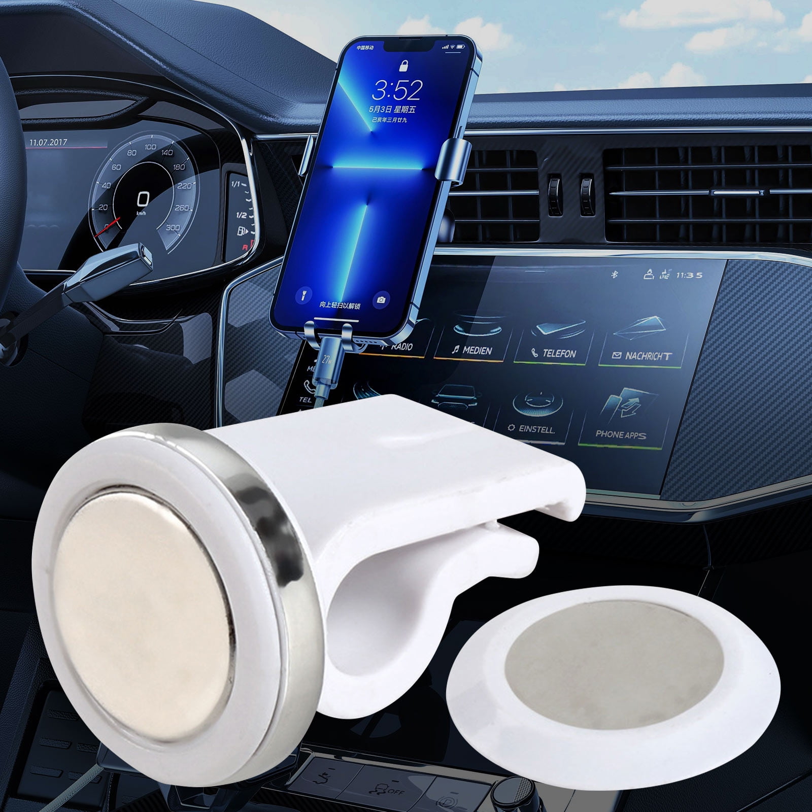 VBXOAE Mini Car Phone Holder with Magnetic Vent Mount,Universal,Easy ...