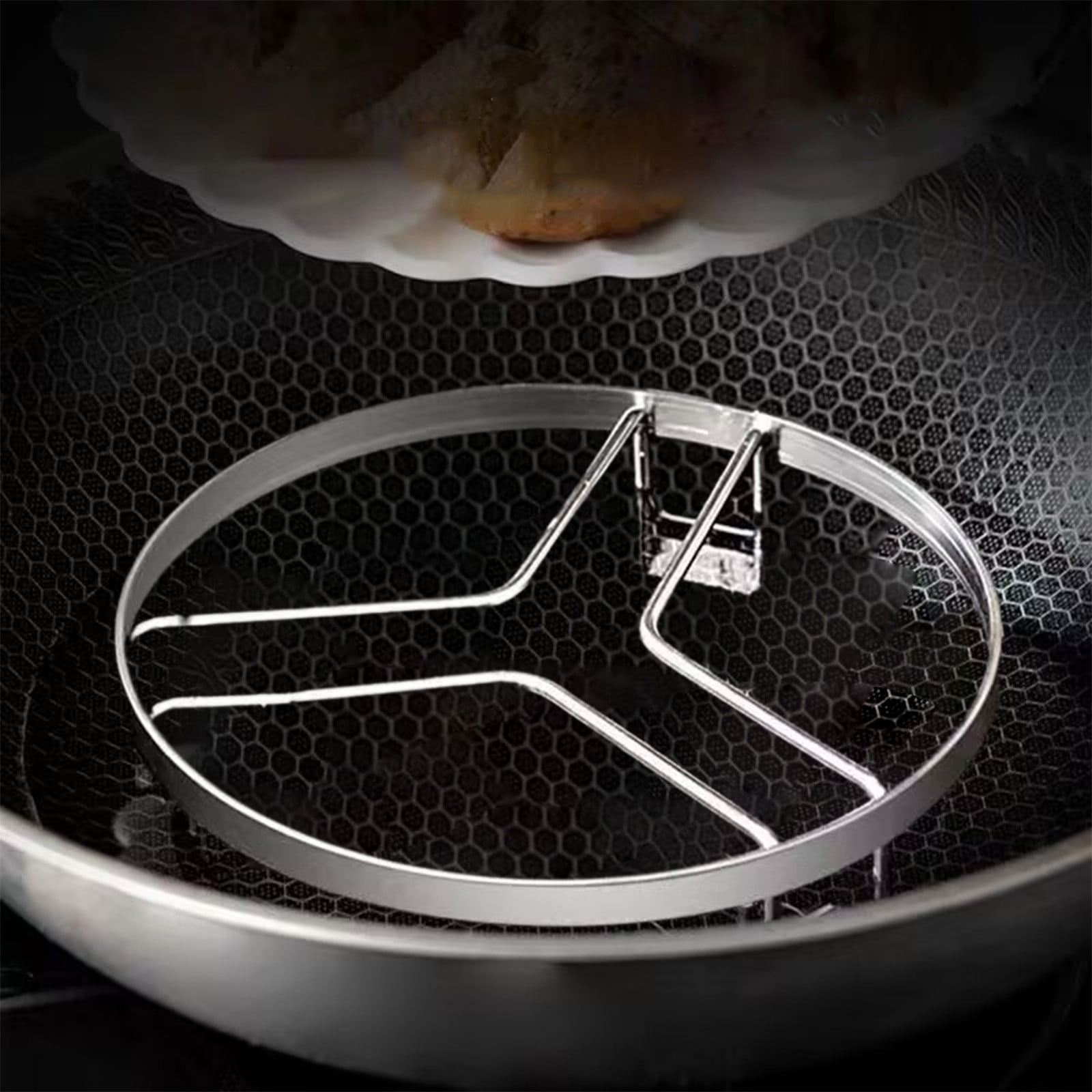 VBXOAE Multi Functional Stainless Steel Pot Rack with Heat Proof Mat ...