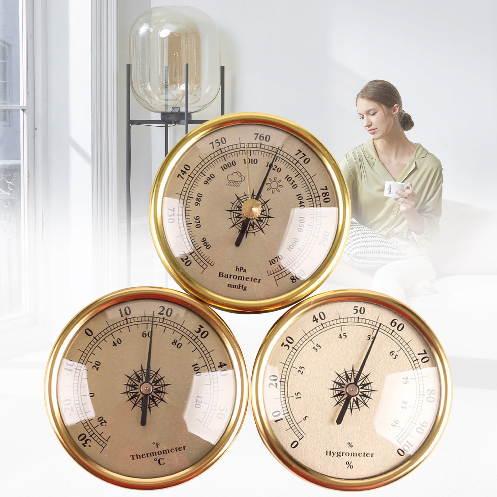 VBXOAE Multifunctional 3 in 1 Outdoor Tool Atmospheric Pressure Gauge ...