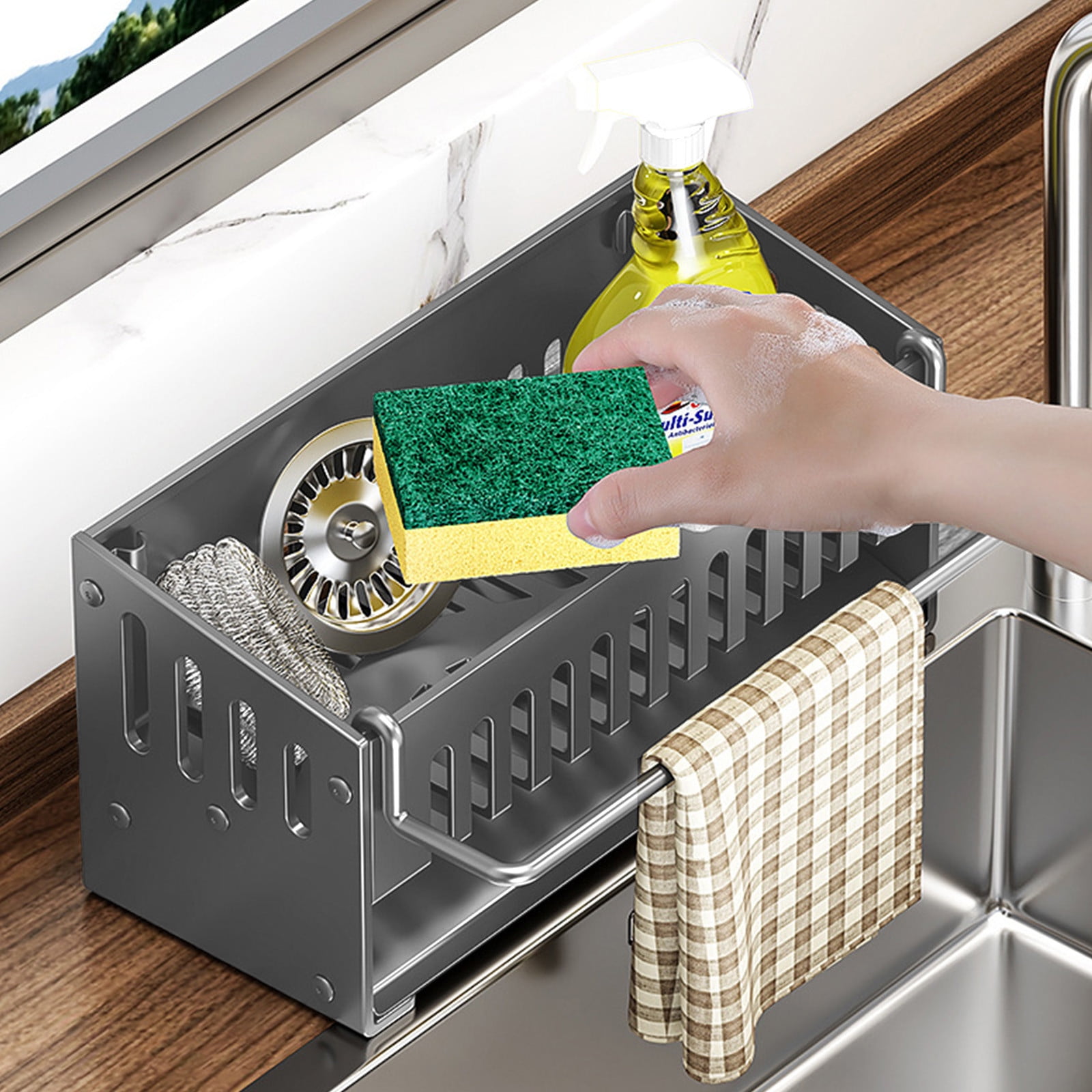VBXOAE Multifunctional Kitchen Sponge and Rag Rack with Efficient ...