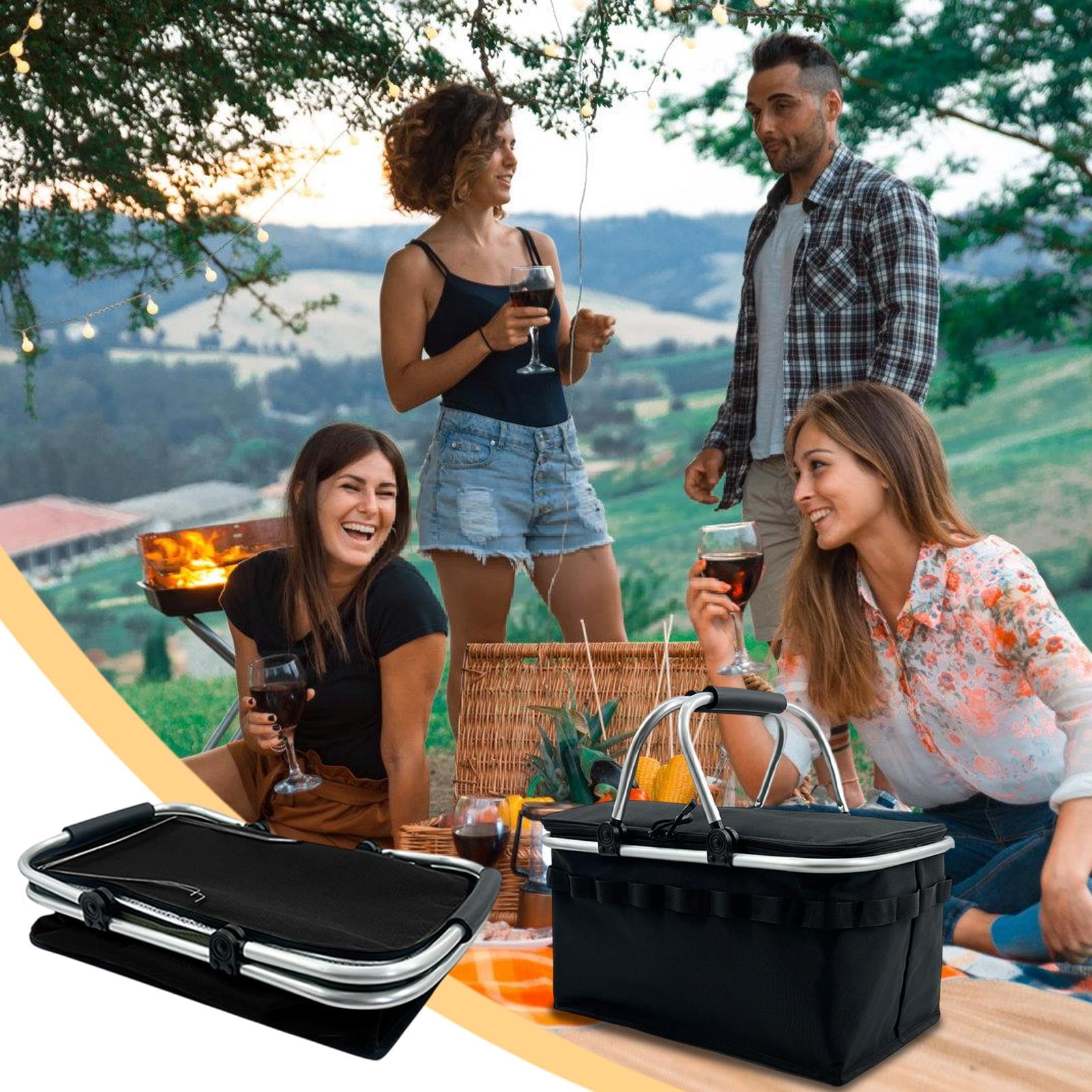 VBXOAE Multifunctional Portable Insulated Picnic Bag Stable Cloth ...