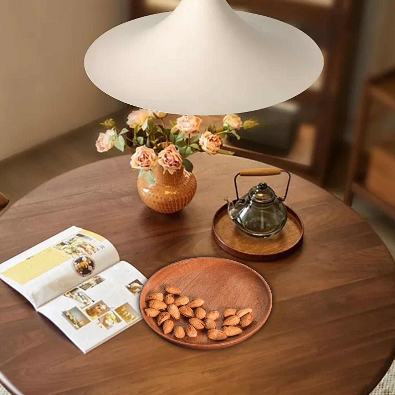 VBXOAE Natural Wood Platter Elegant Dining Tray for Fruit,Snacks ...