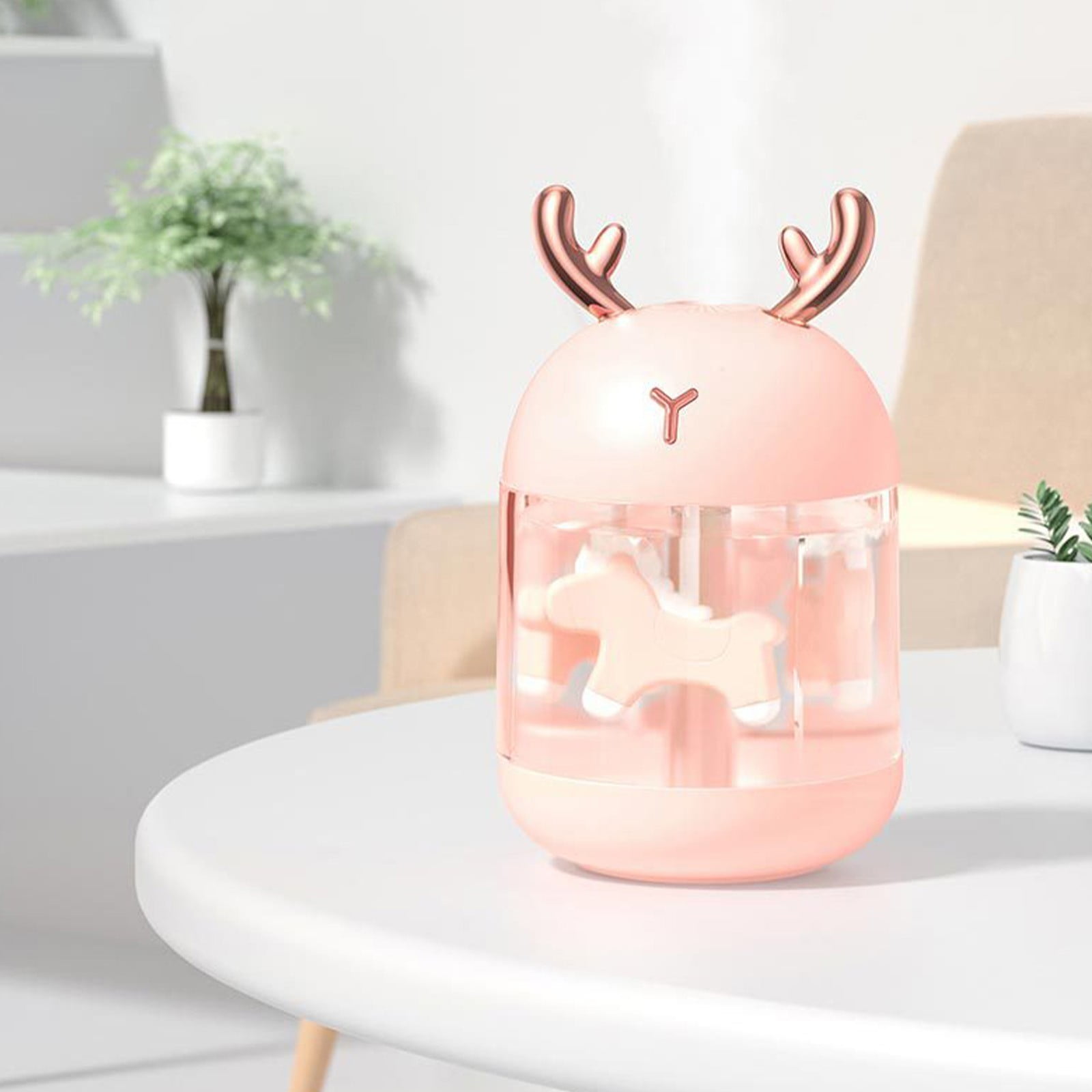 VBXOAE New Carousel Cute Pet Humidifier USB Home Office Desktop Mini ...