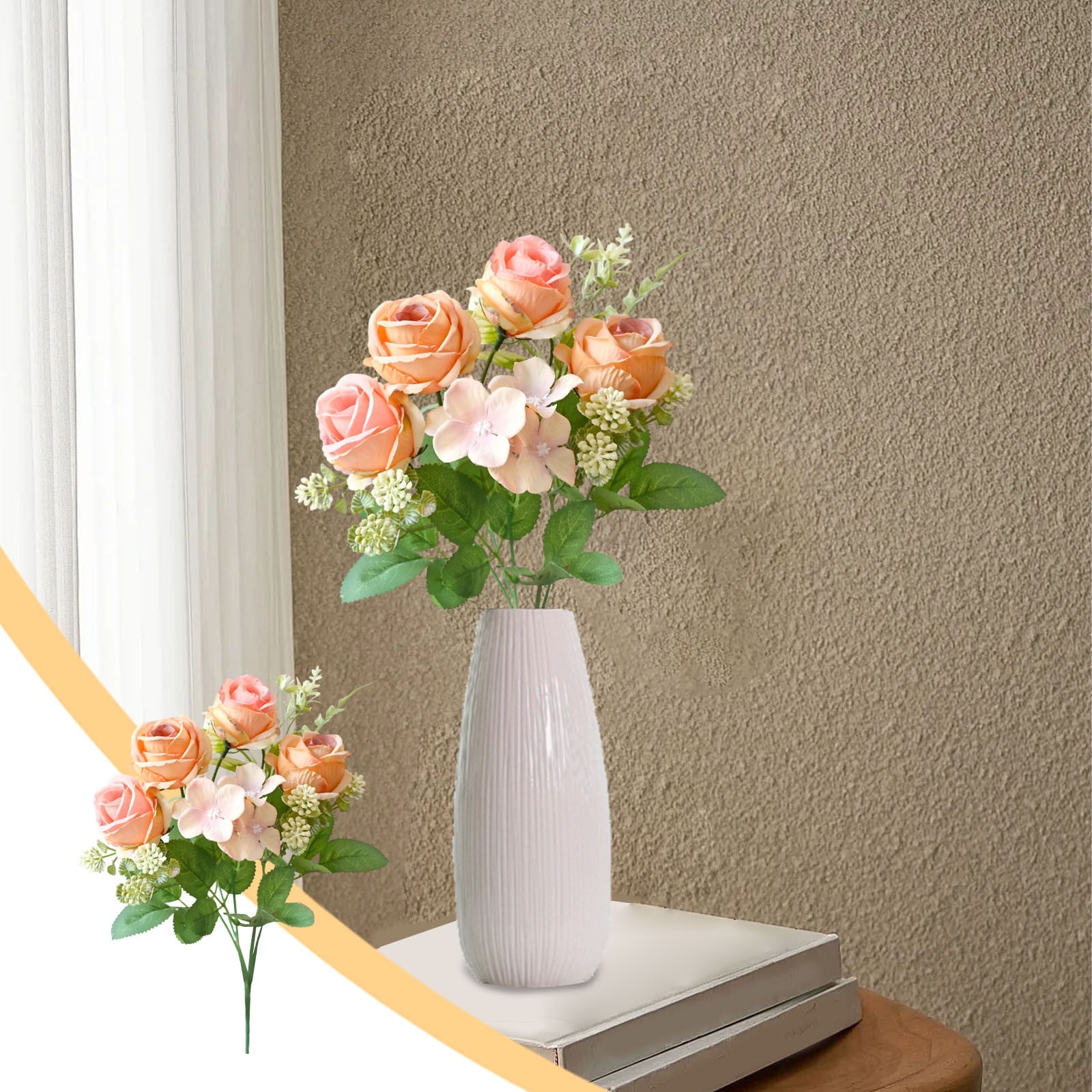 VBXOAE Realistic Rose Bouquet Photography Prop,European Oil Painting Style,Stable Fake Flowers ...