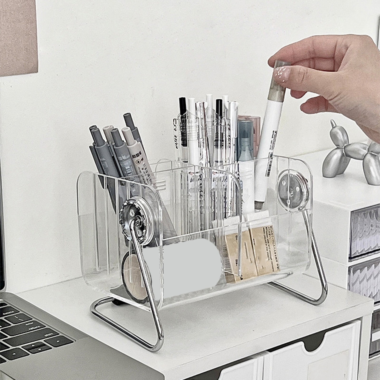 VBXOAE Rotating Acrylic Pen Holder Organizer Suit for Office,Student ...