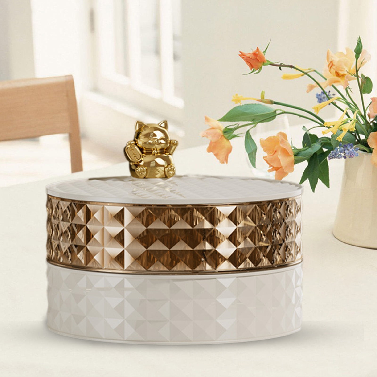 VBXOAE Rotating Multi Layer Snack Storage Box with Lid Stylish Candy ...