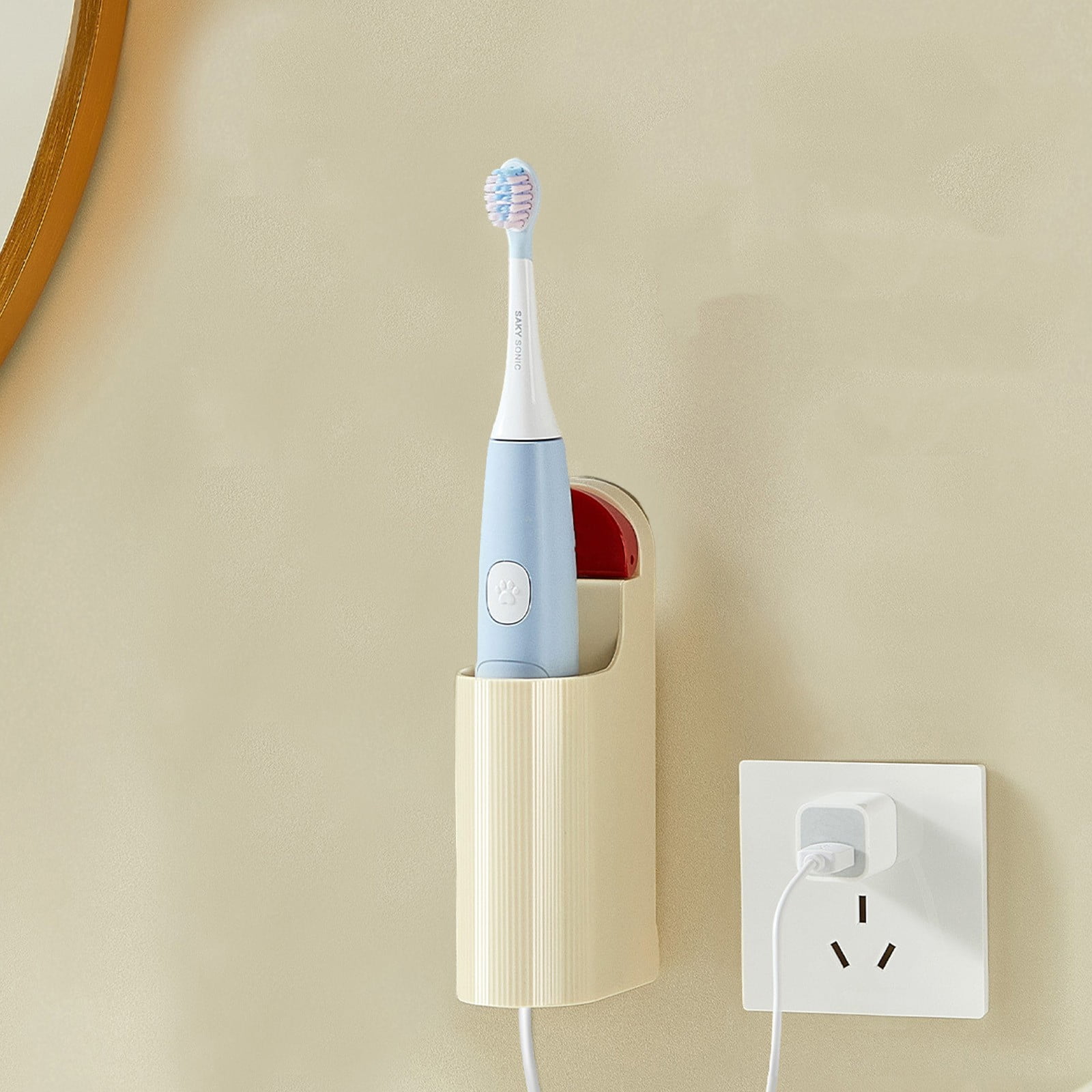 VBXOAE Seamless Wall Mounted Double Toothbrush Holder with Easy ...