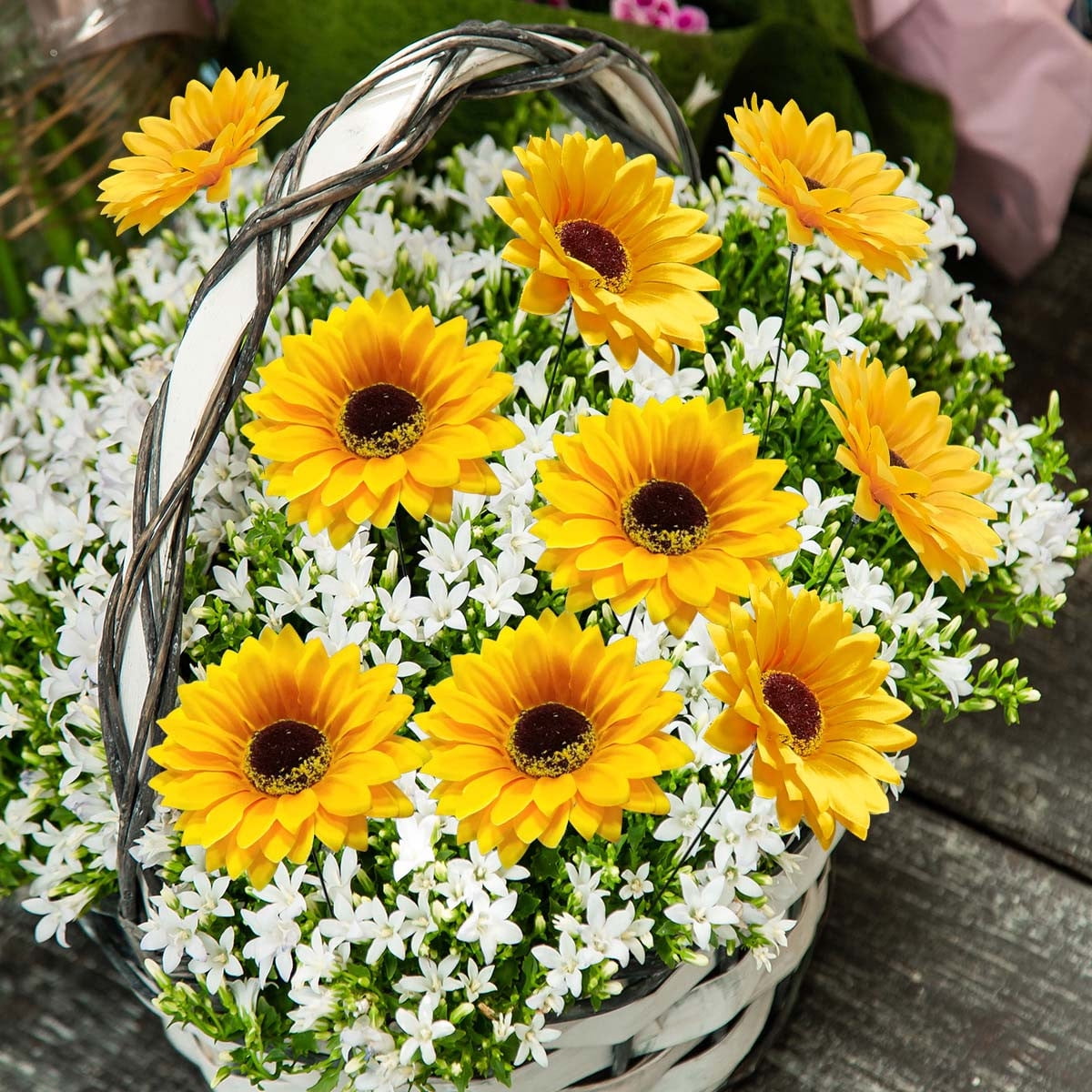 VBXOAE Set of 10 Outdoor Garden Decorative Stake Plugs Yellow Spring ...