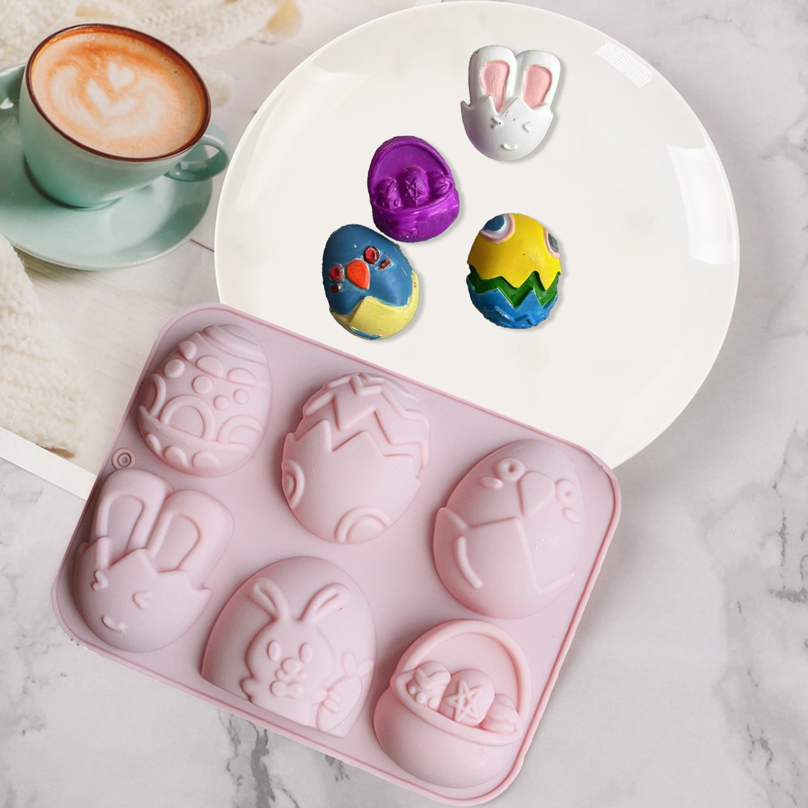 VBXOAE Silicon Chocolate Molds Easter Bunny Eggs Baking Tools,3 Sizes ...
